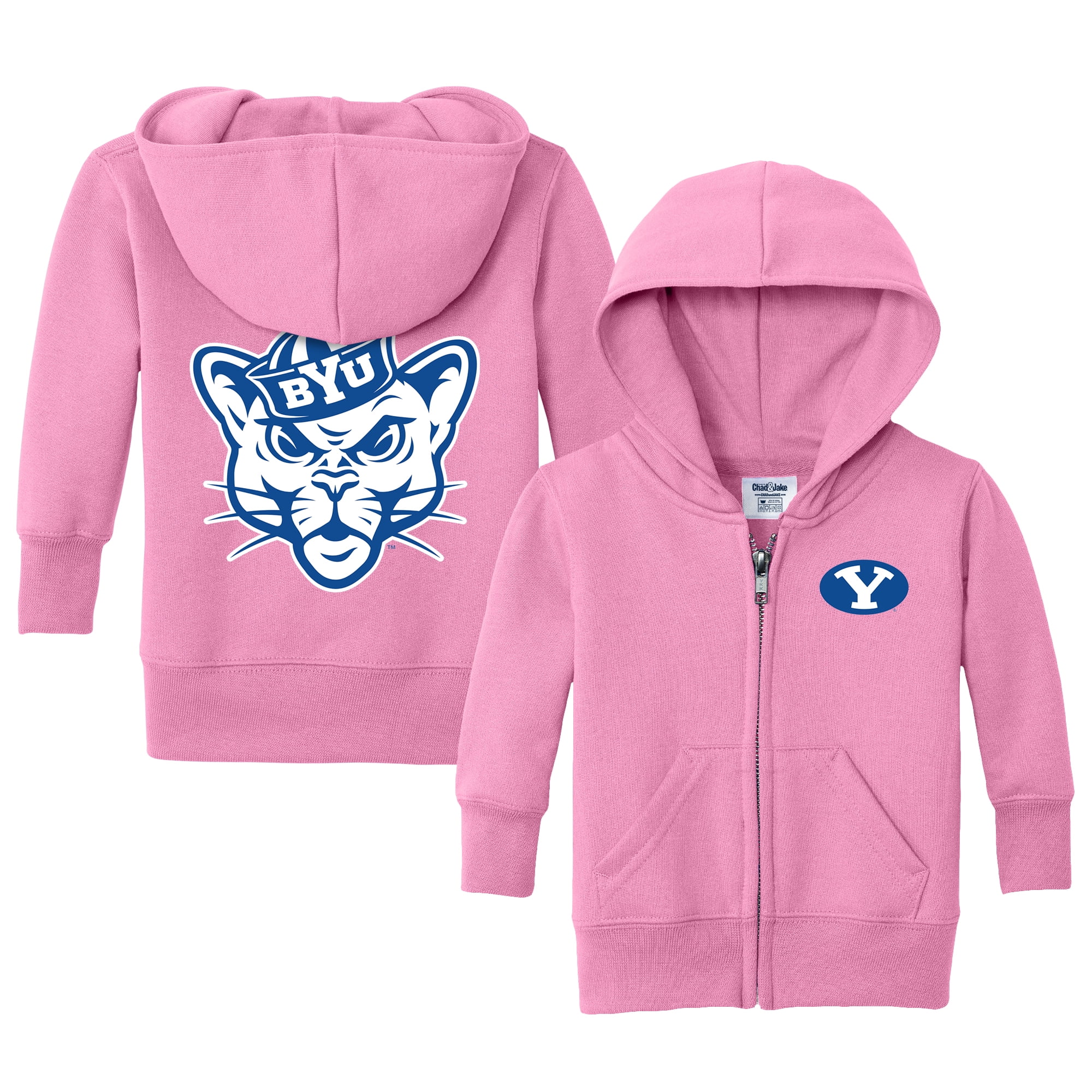 Toddler Chad & Jake Pink BYU Cougars Logo Full-Zip Hoodie Jacket ...
