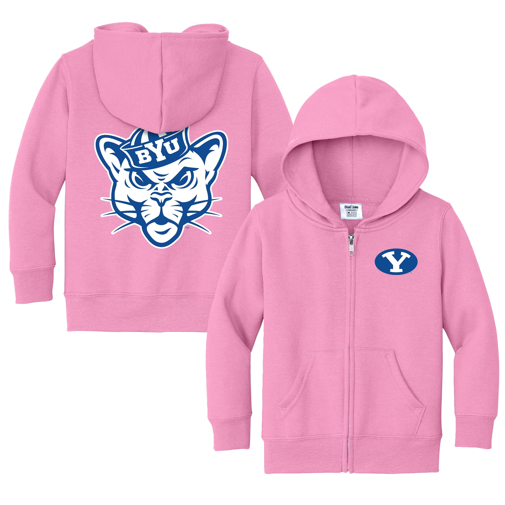 Toddler Chad & Jake Pink BYU Cougars Logo Full-Zip Hoodie Jacket ...