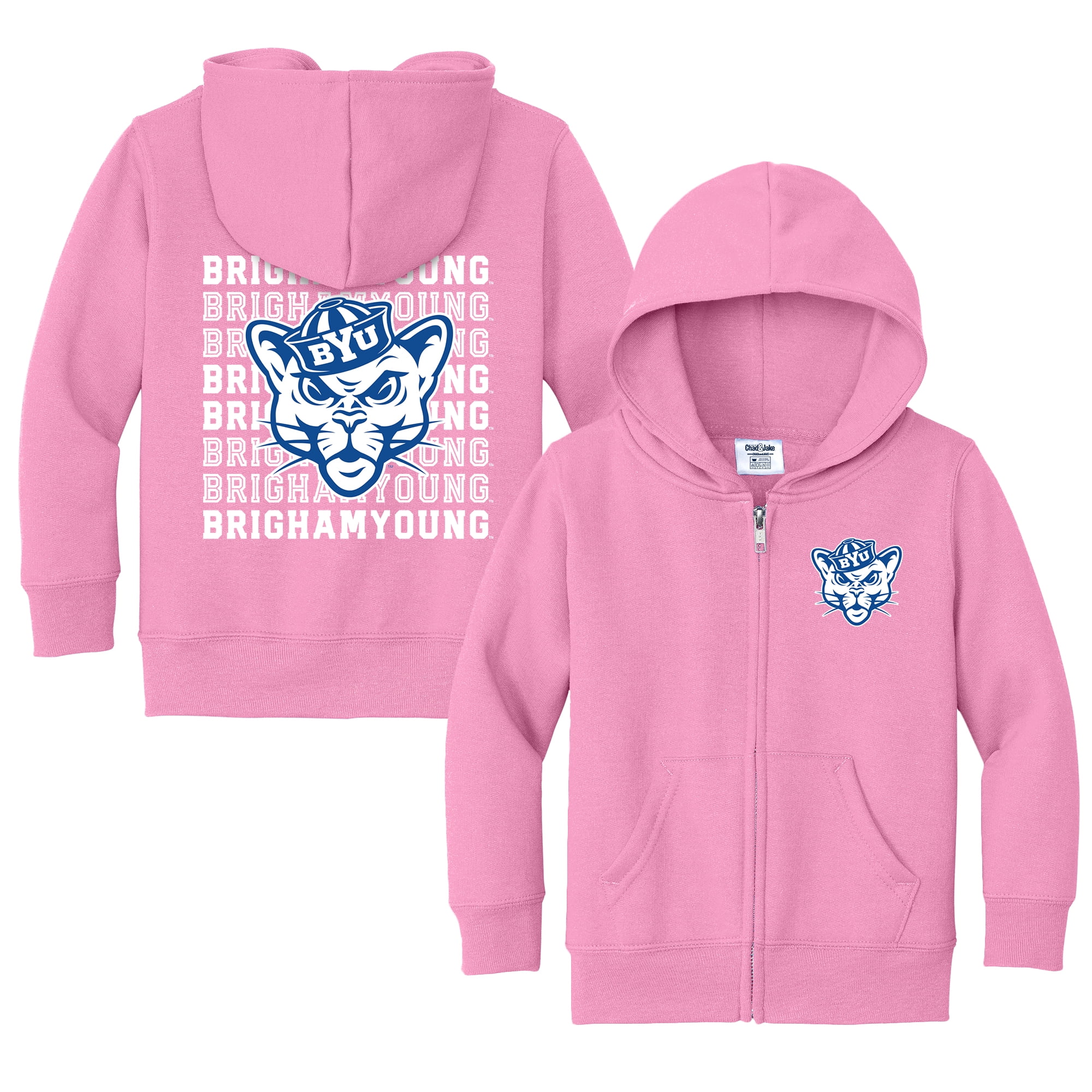 Toddler Chad & Jake Pink BYU Cougars Retro Full-Zip Hoodie - Walmart.com