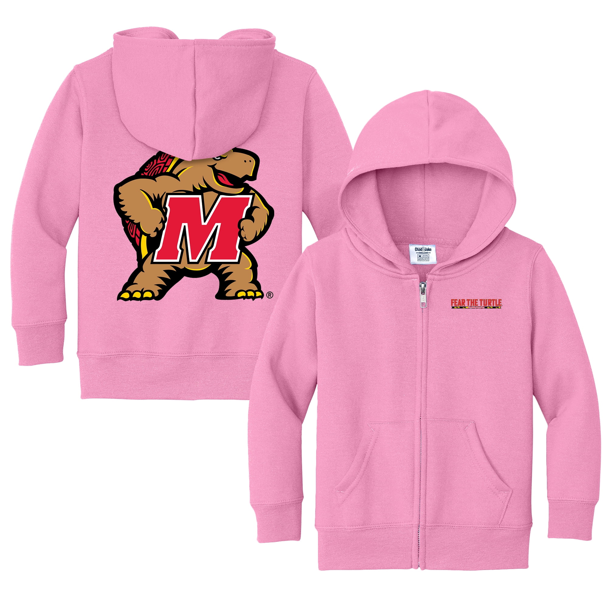 Toddler Chad & Jake Pink Maryland Terrapins Logo Full-Zip Hoodie Jacket ...