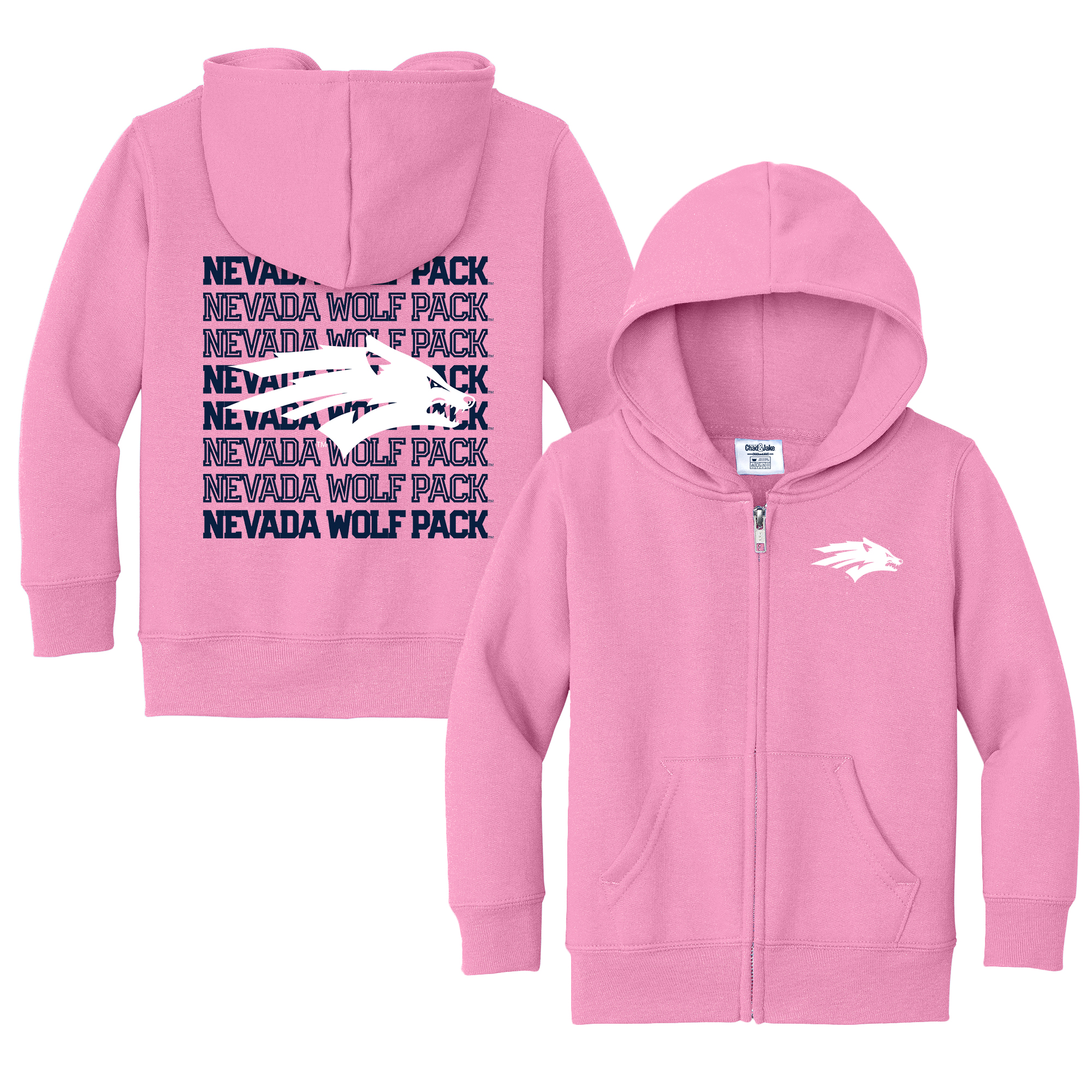 Toddler Chad & Jake Pink Nevada Wolf Pack Retro Full-Zip Hoodie ...