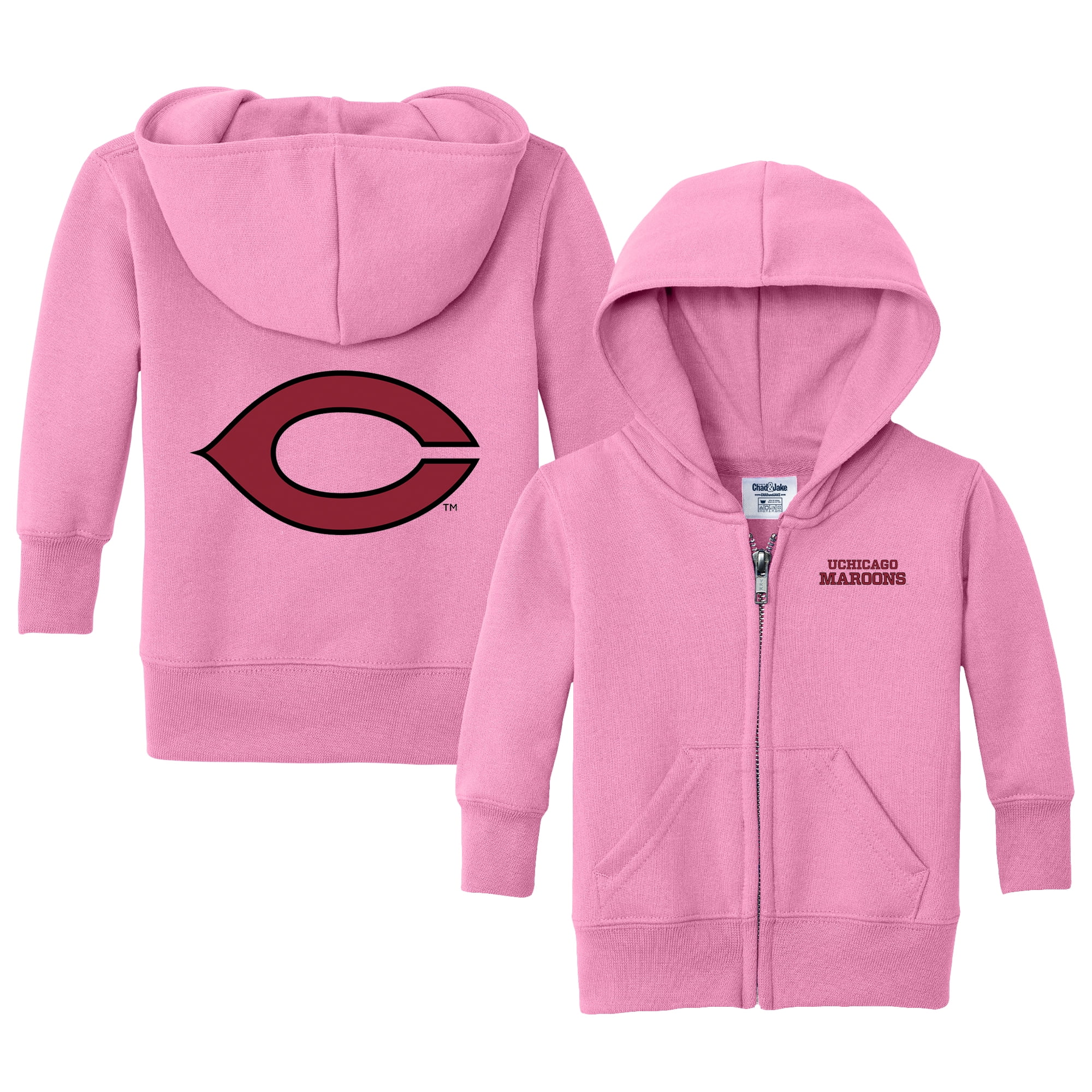 Toddler Chad & Jake Pink UChicago Maroons Logo Full-Zip Hoodie Jacket ...