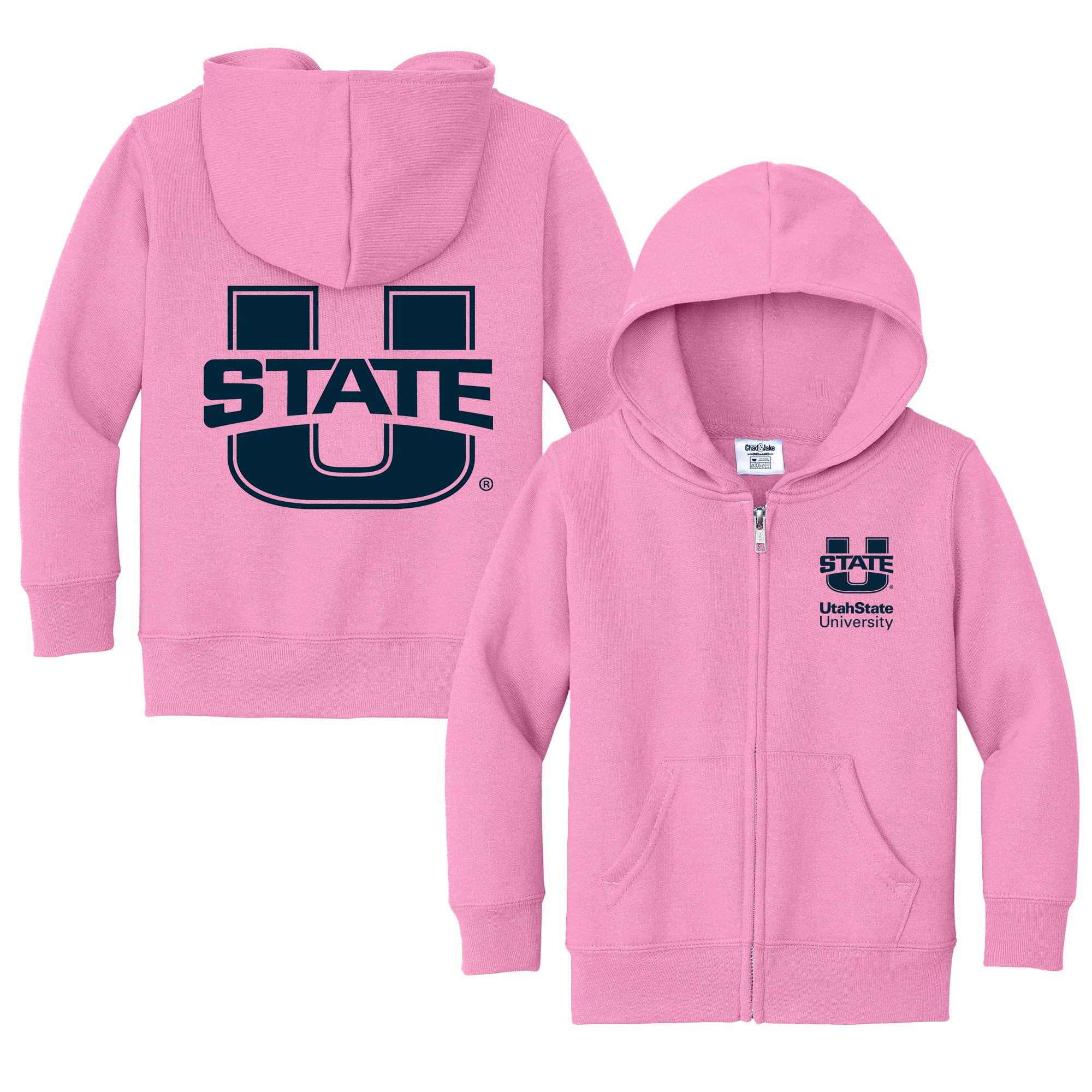 Toddler Chad & Jake Pink Utah State Aggies Logo Full-Zip Hoodie Jacket ...