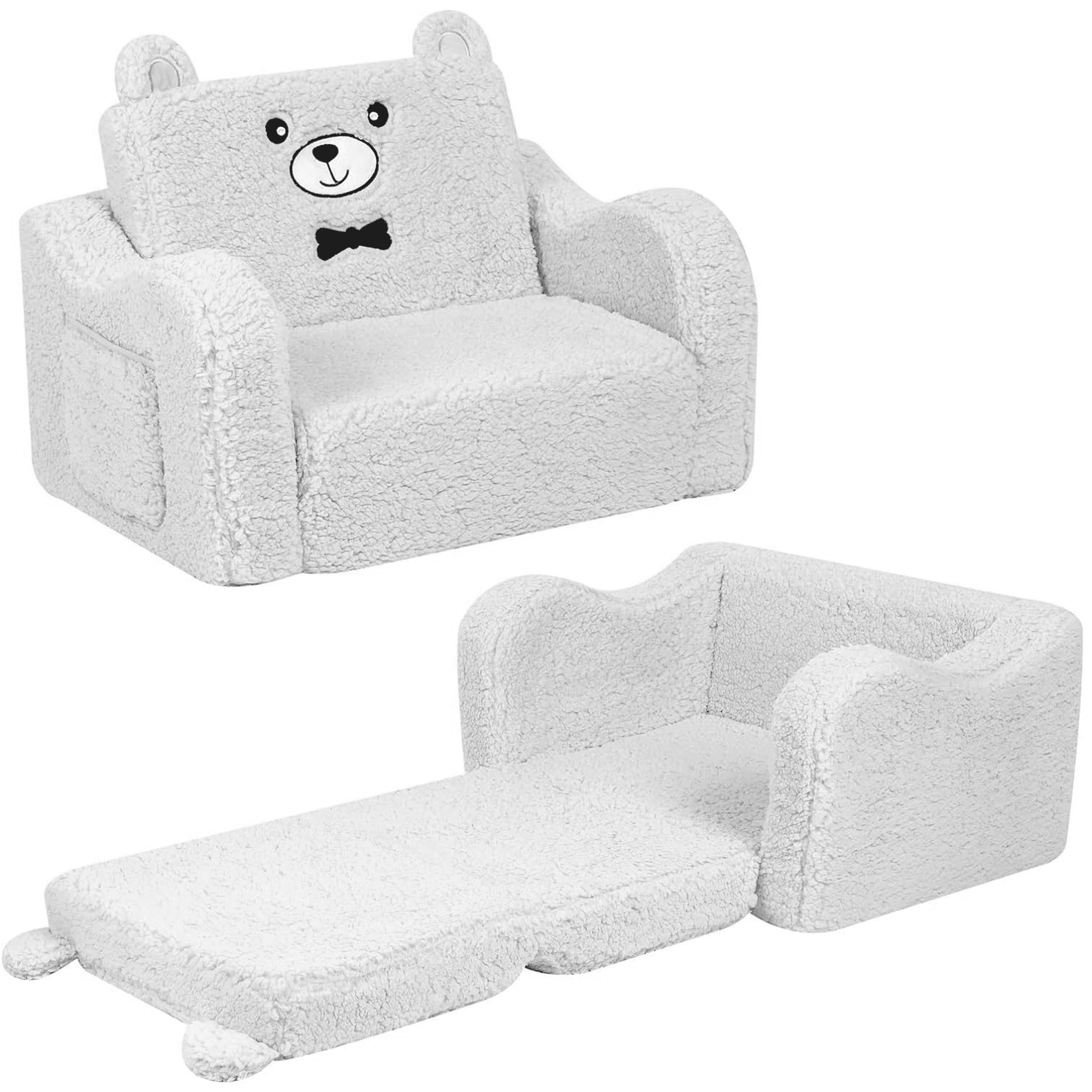 Toddler Chair, 2-in-1 Kids Comfy Couch Fold Out Chairs, Convertible ...