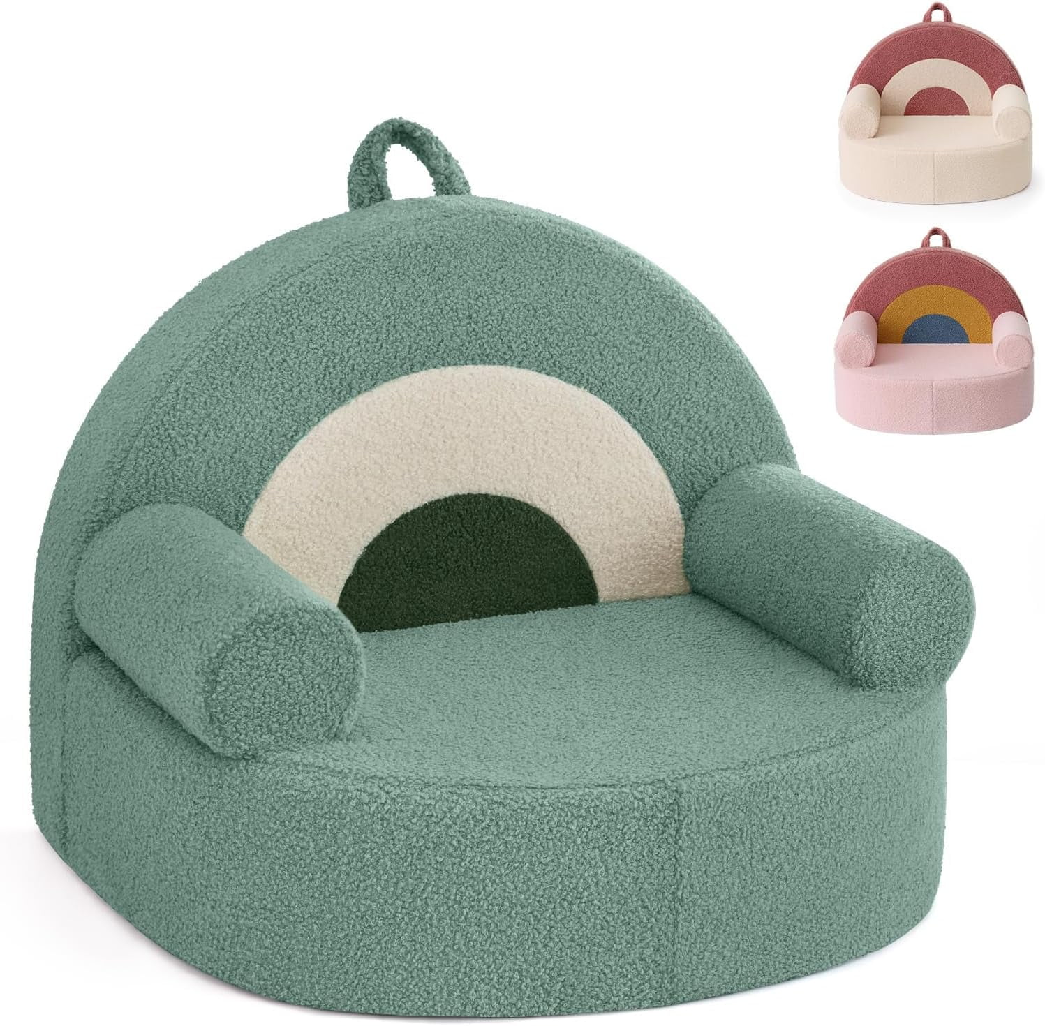Toddler Chair Comfy, Foam Kids Chair with Soft Teddy Plush, Toddler ...