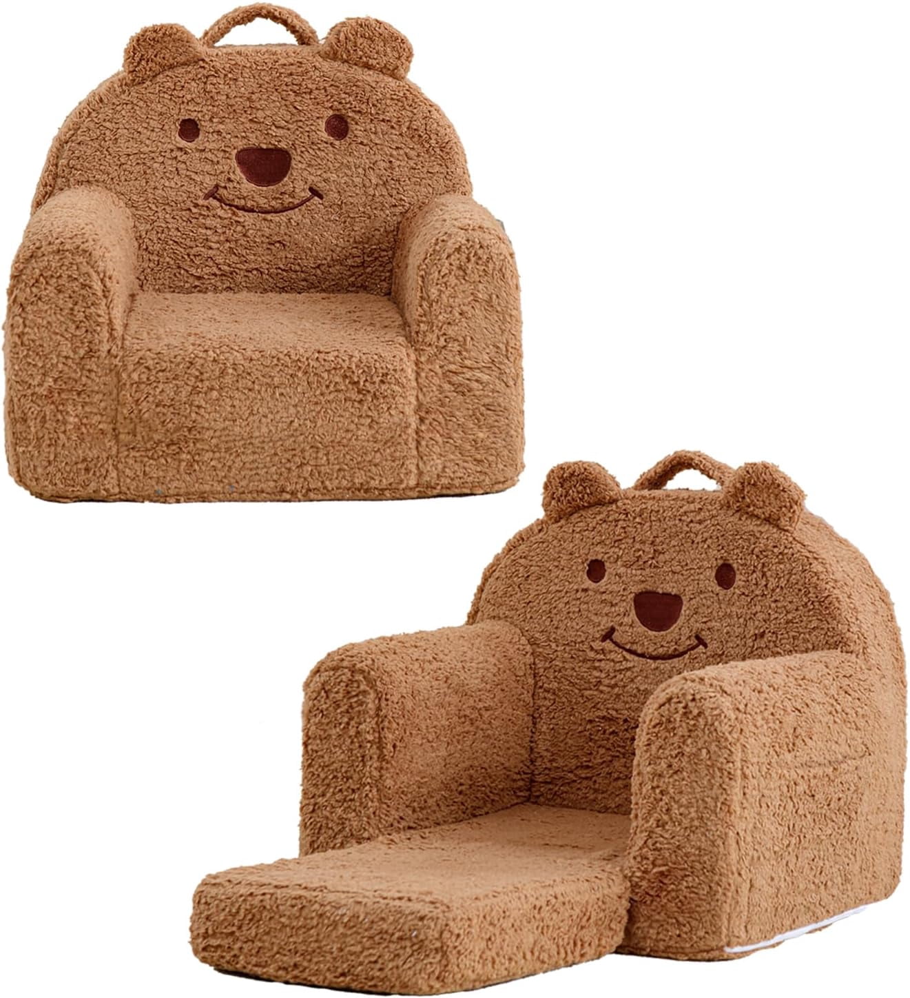 Toddler Chair,Sherpa Bear Kids Chair,Toddler Couch Fold Out,Children ...