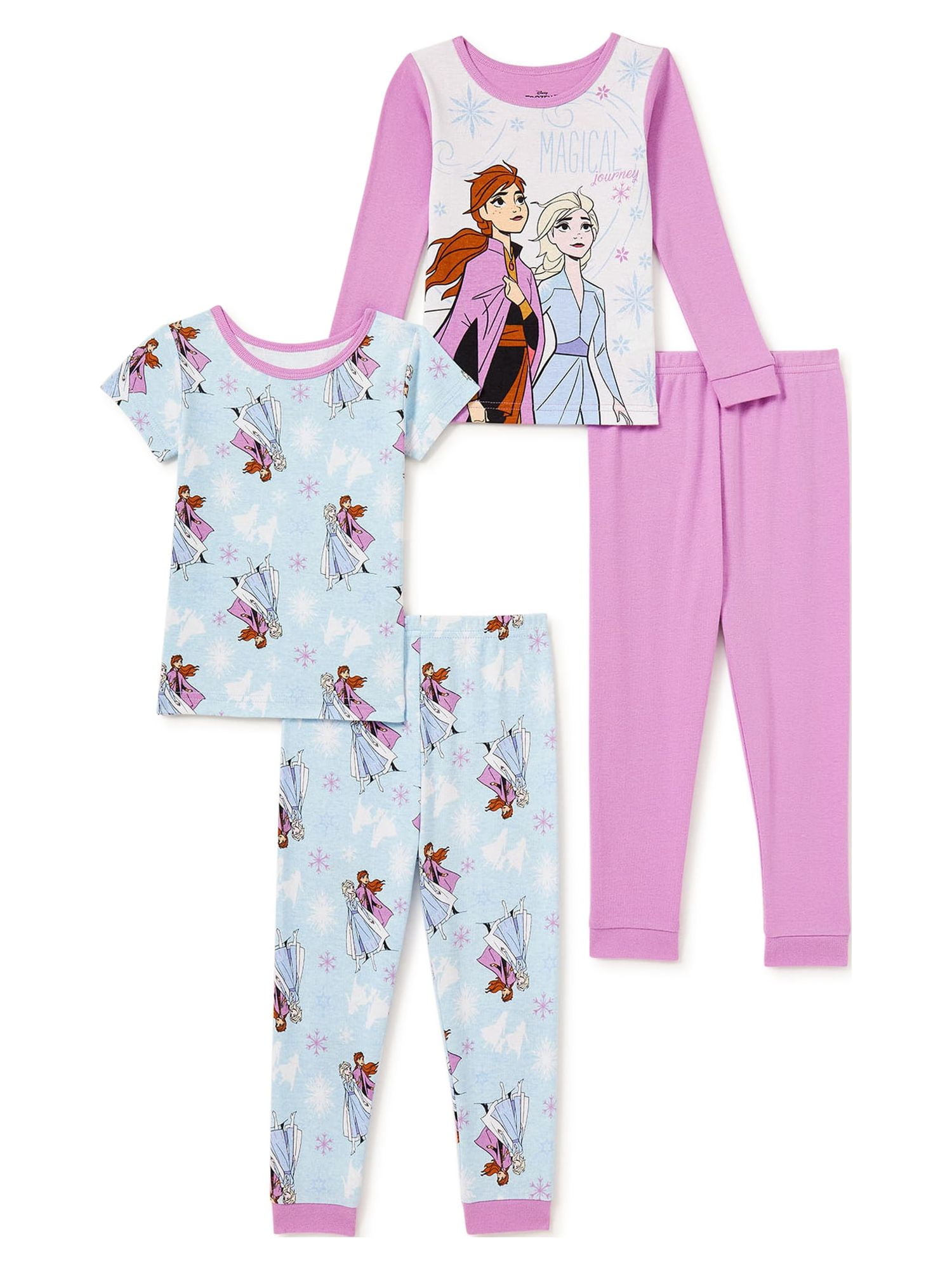 Frozen 2 Toddler Character Pajama Set, 4-Piece, Anna and Elsa, Sizes ...