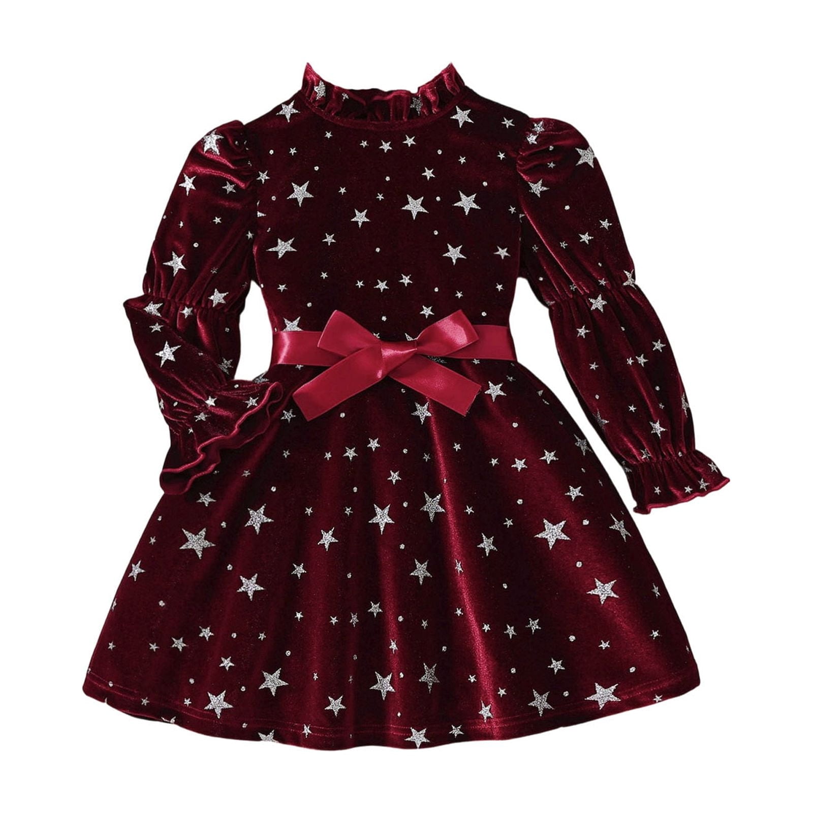 Toddler Christmas Dresses for Girls Long Sleeve Velvet Dress with ...