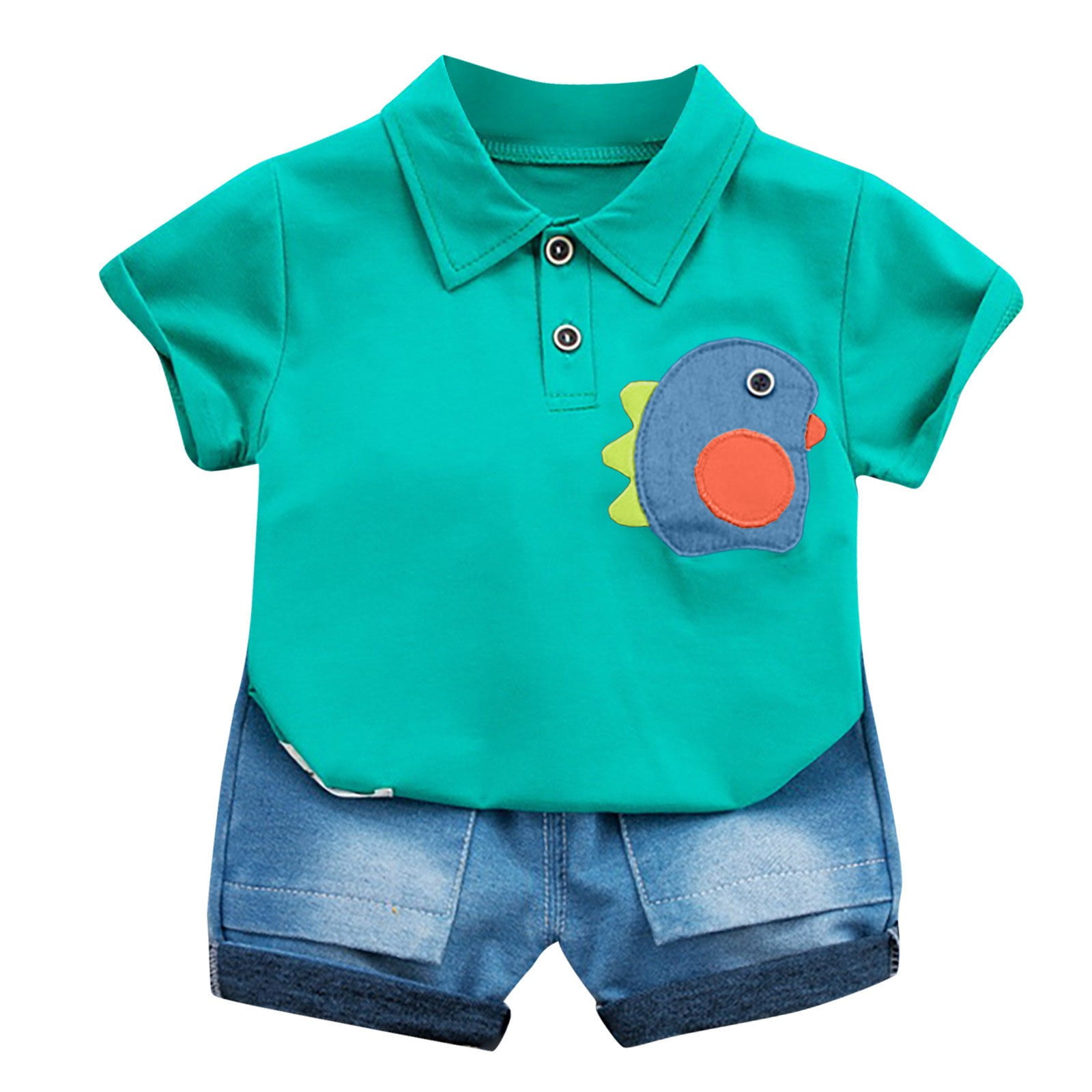 Toddler Clothing Set For Boys Fashion Dinosaur Print Short-Sleeved ...