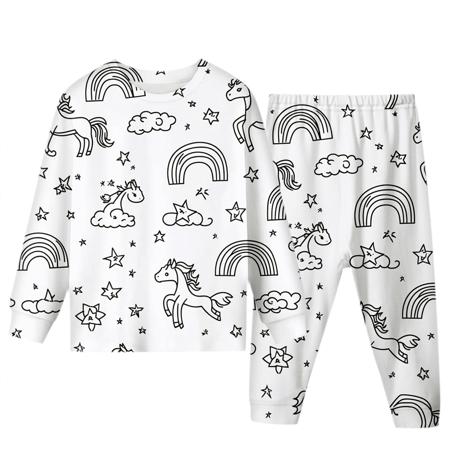 Toddler Color Me Pajamas Long Sleeve Top with Pajamas Pants Cute Funny ...