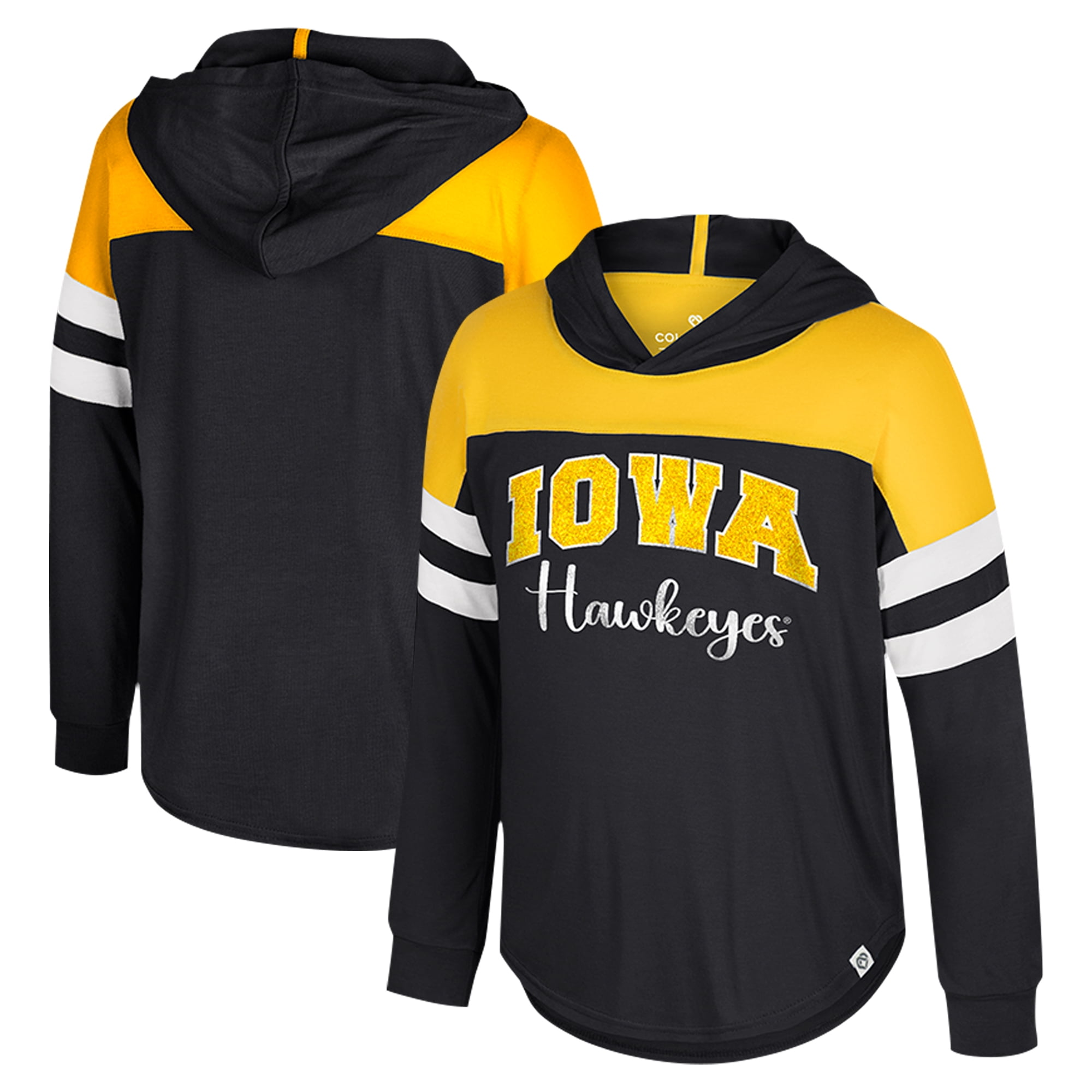 Toddler Colosseum Black Iowa Hawkeyes Reflection Hoodie Long Sleeve T ...