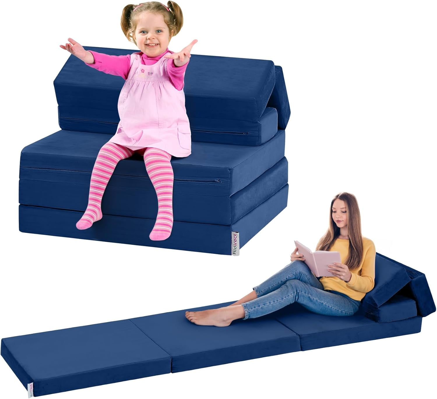 Toddler Couch, K1 6-in-1 Kids Folding Sofa Bed, Convertible Child ...
