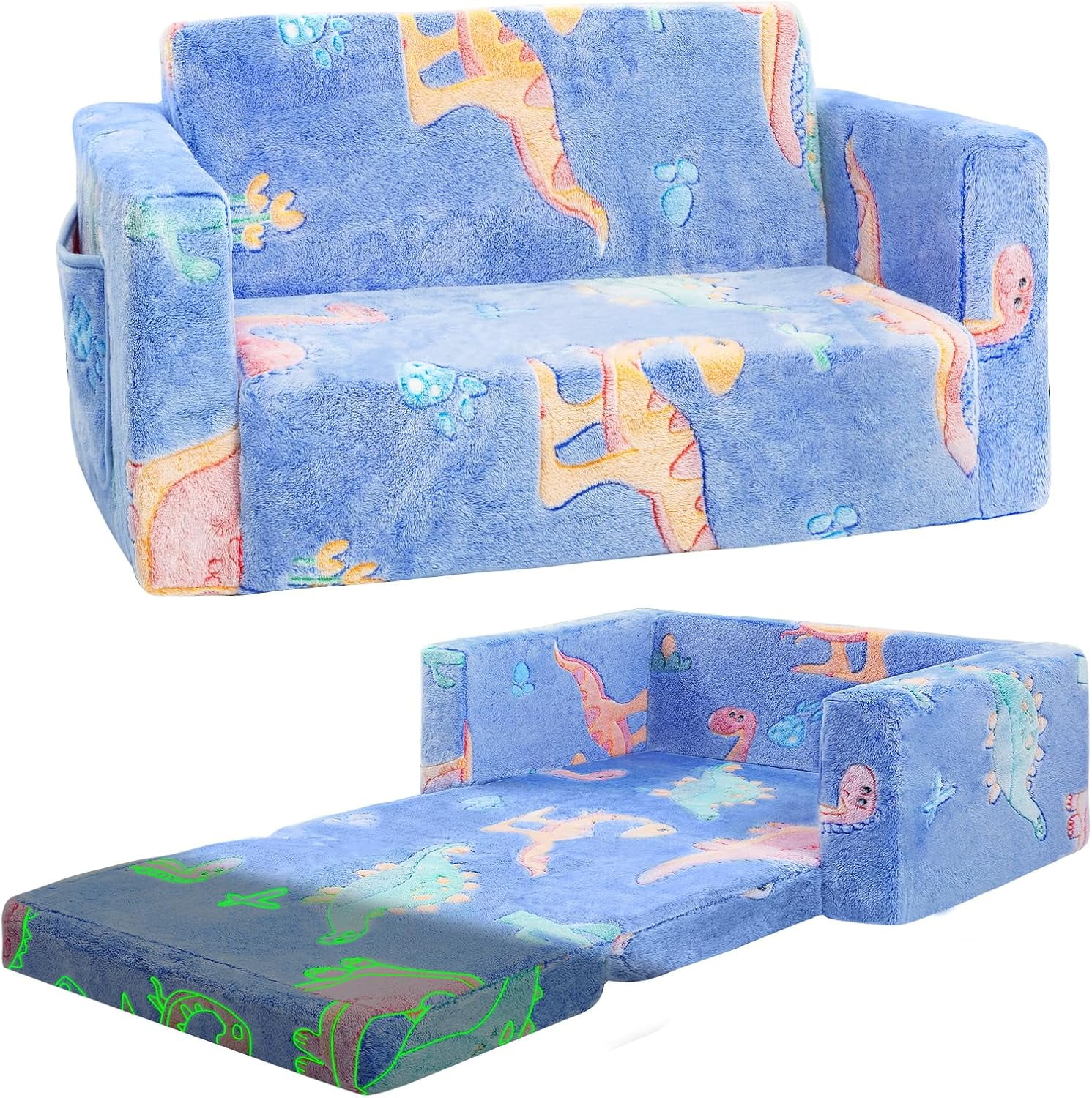 Toddler Couch,Toddler Chair,Extra Wider Seating,2-in-1 Baby Seat ...