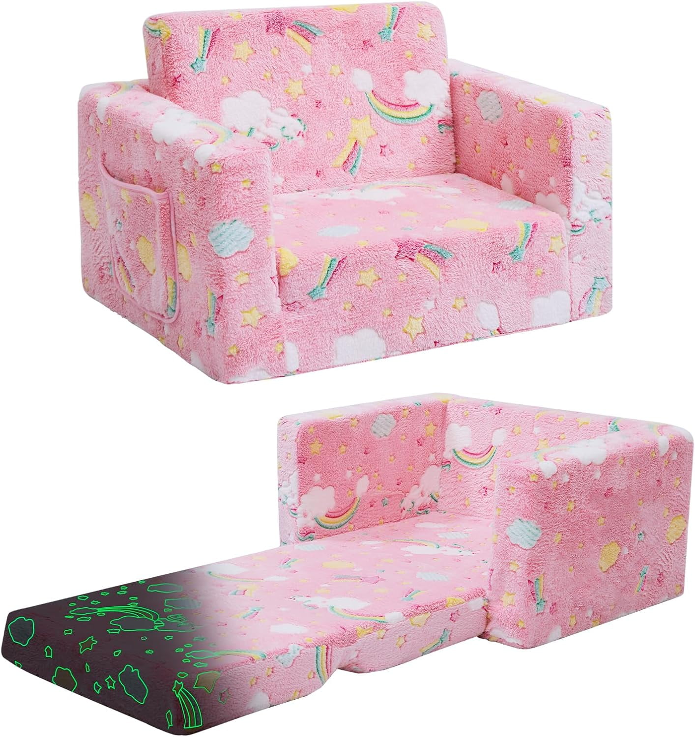 Toddler Couch,Toddler Chair Kids Chair 2-in-1 Baby Seat Furniture Fold ...