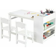 Costway Kids Wooden Study Desk Children Writing Table with Hutch ...