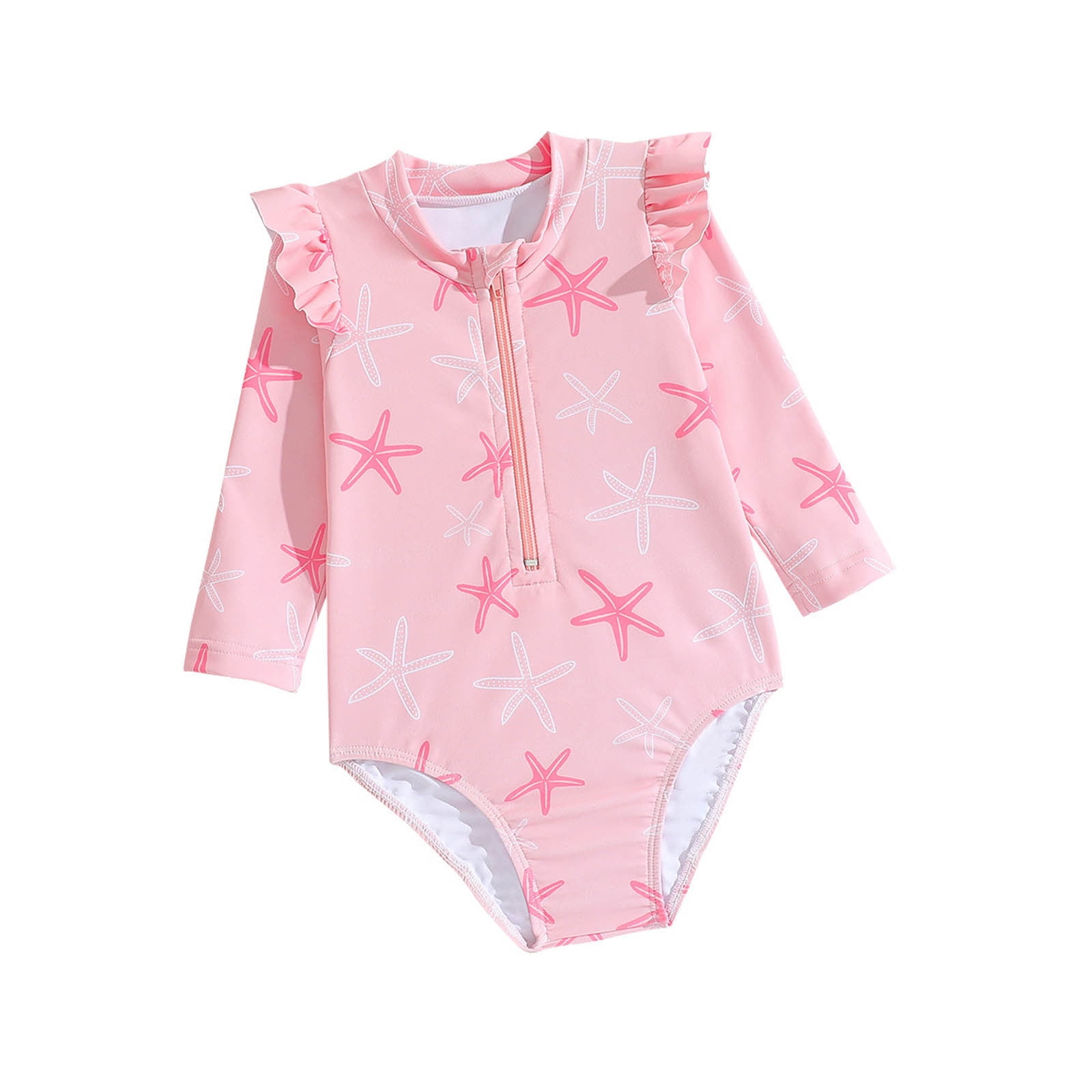 Toddler Cute Rash Guard Swimsuits Girls One Piece Bathing Suit Long ...