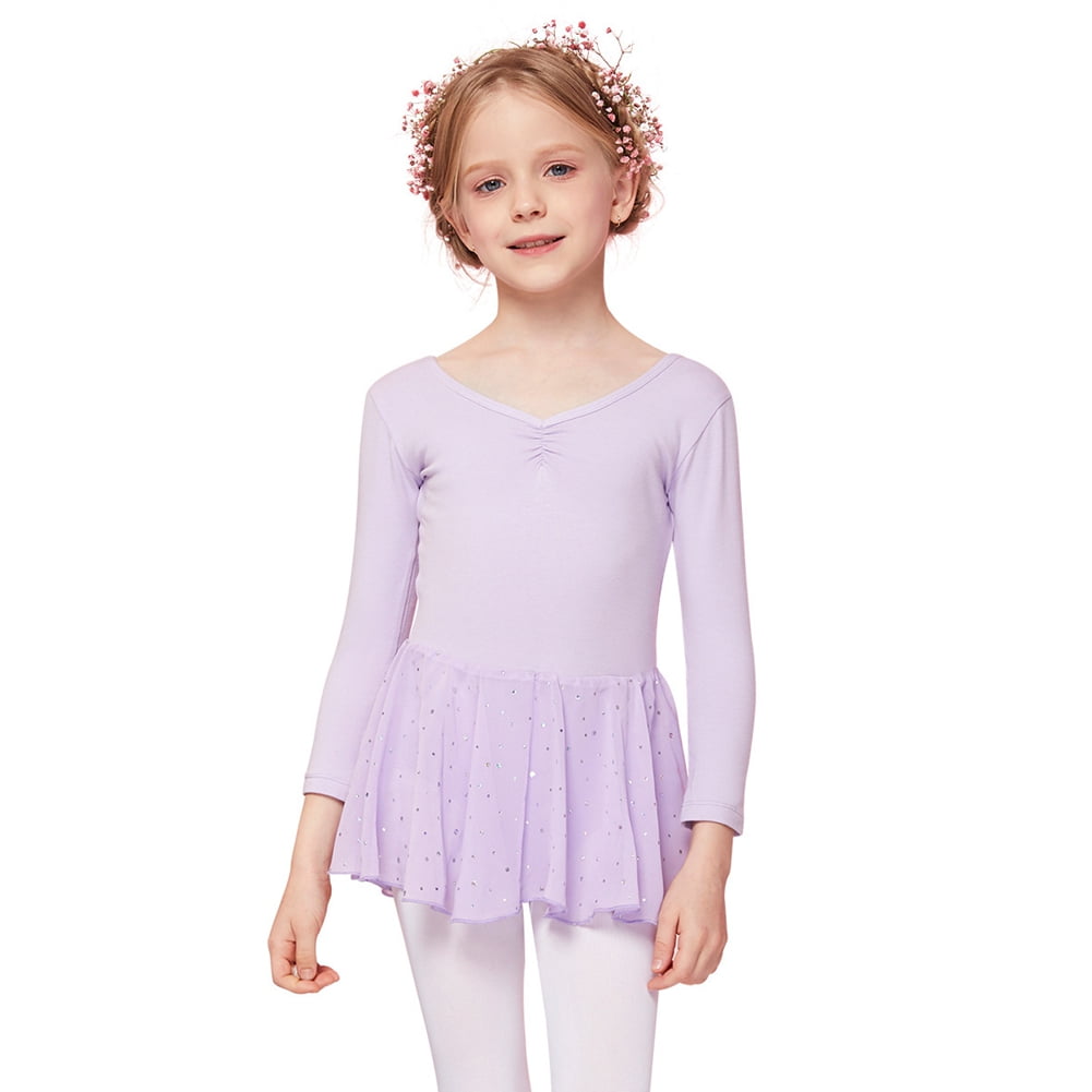 Toddler Dance Leotard for Girls Long Sleeve Ballet Leotard Dress Kids ...