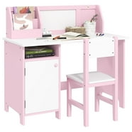 Costway Kids Wooden Study Desk Children Writing Table with Hutch ...