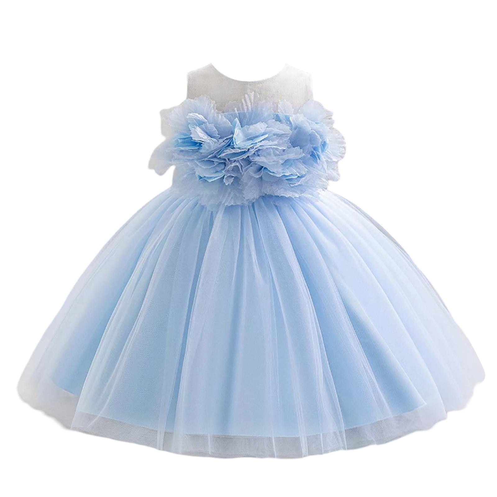 Toddler Dress Kids Toddler Girls Princess Dress with 3D Floral Design ...