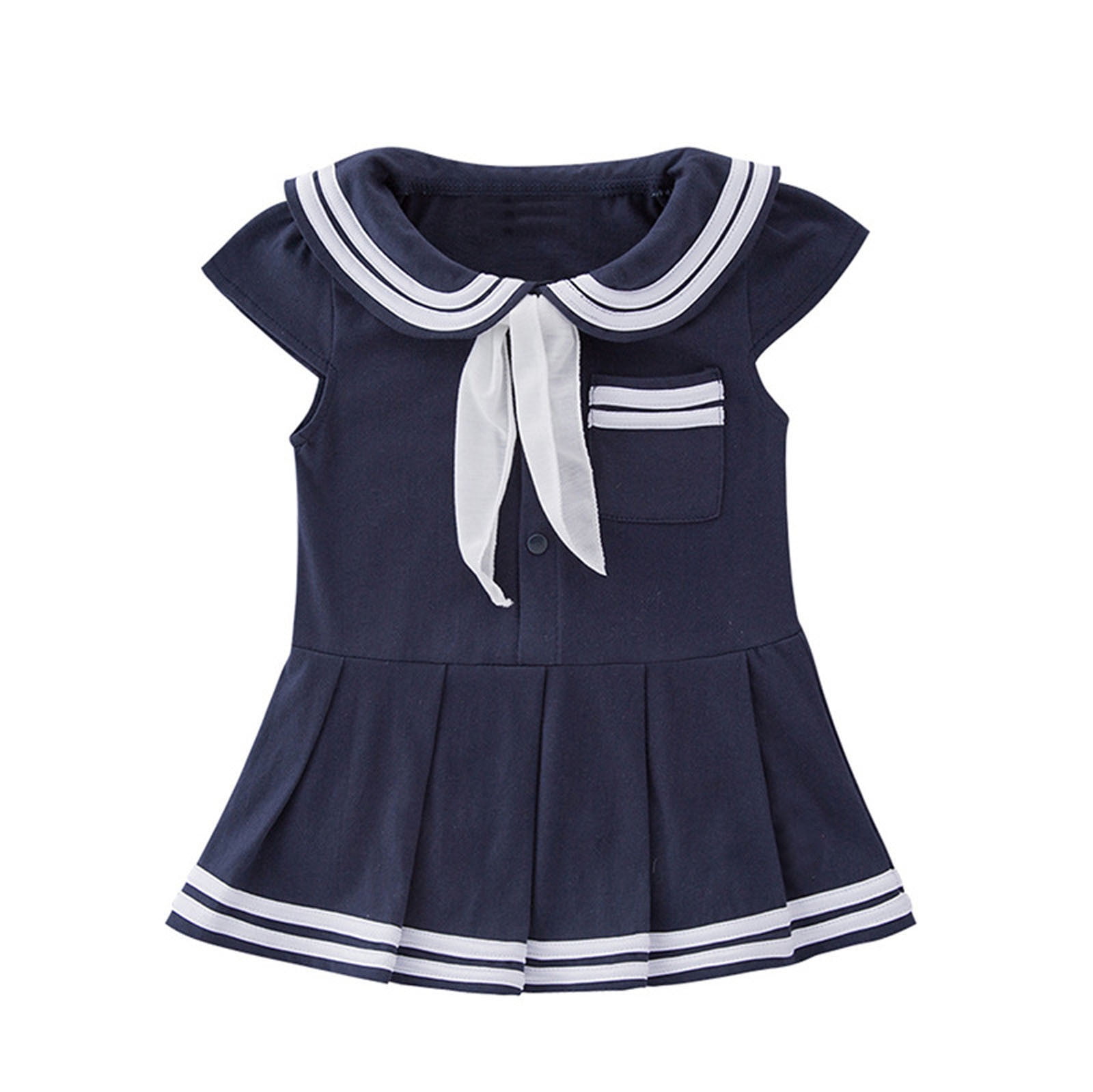 Toddler Dress Toddler Girls Summer Sailor Suit Jumpsuit Romper Baby ...