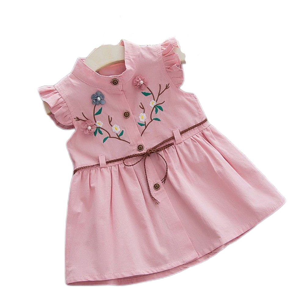 Toddler Dress for Girls, Vintage Baby Girls Embroidered Flower Princess ...