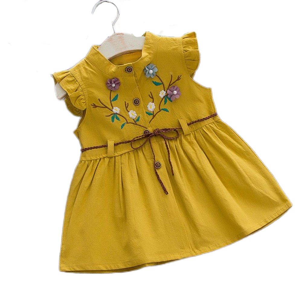 Toddler Dress for Girls, Vintage Baby Girls Embroidered Flower Princess ...