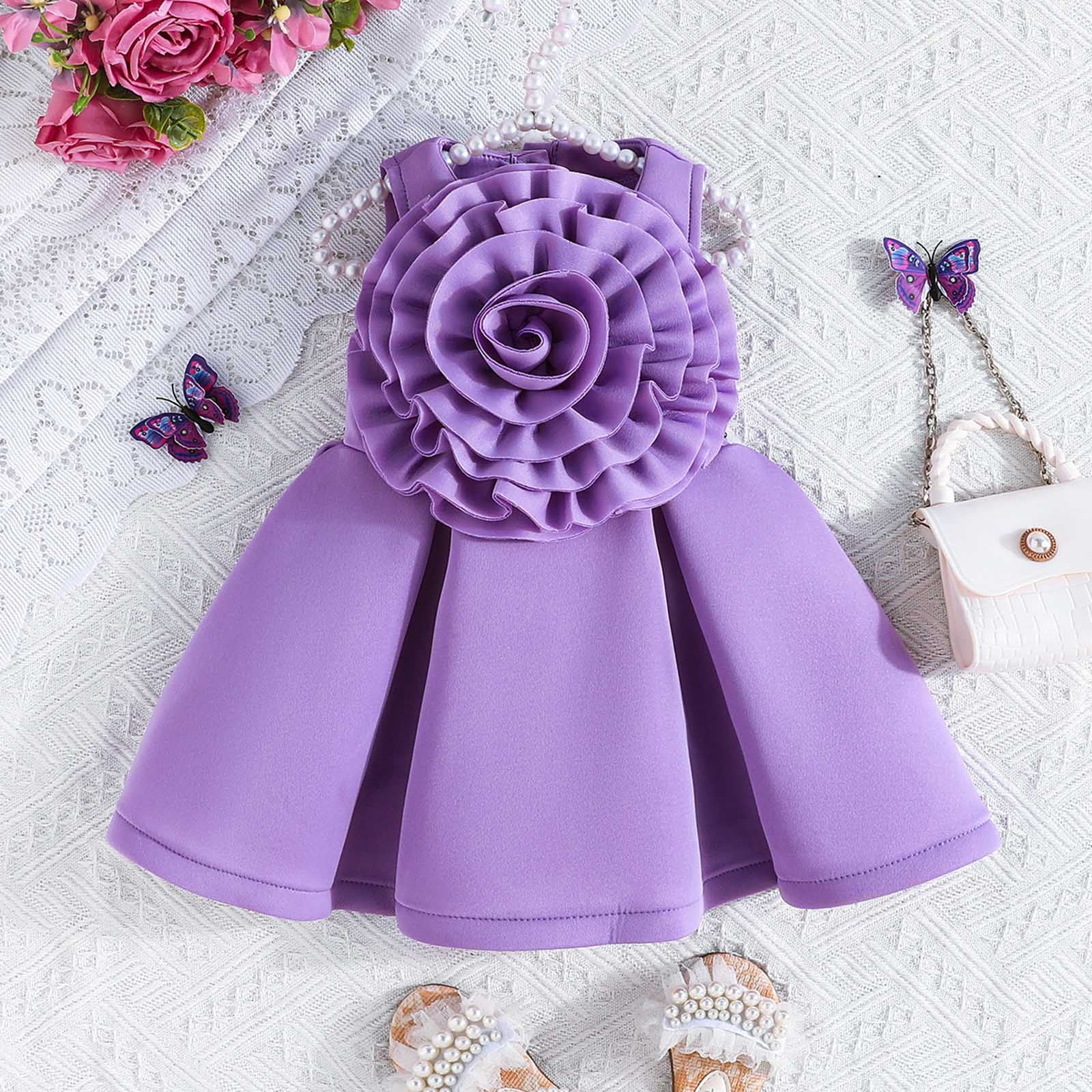 Toddler Fall Dress Short Sleeves Purple Dress Girls Fall Dresses Junior ...