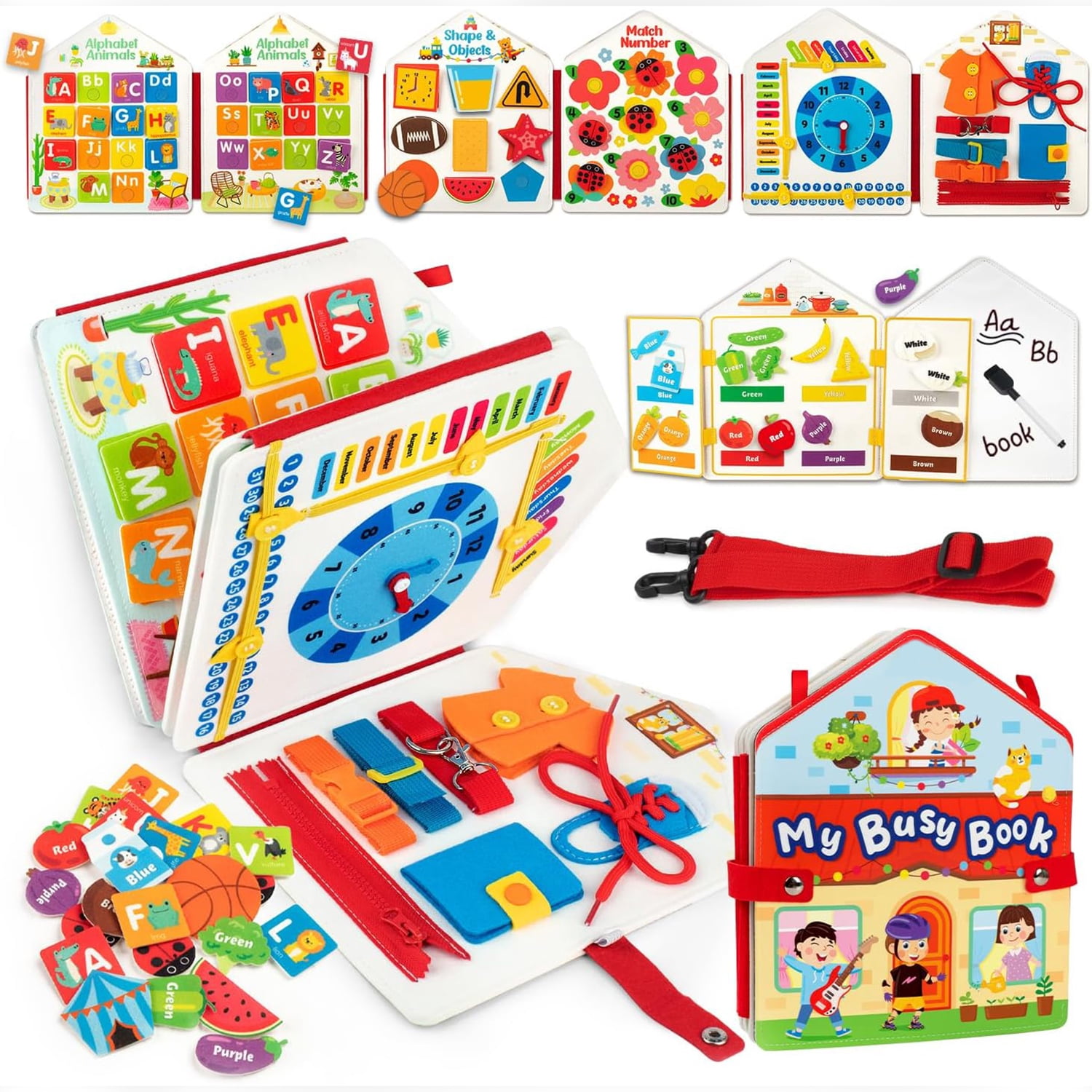 Toddler Felt Montessori Busy Book Activity Sensory Boards Fine Motor ...