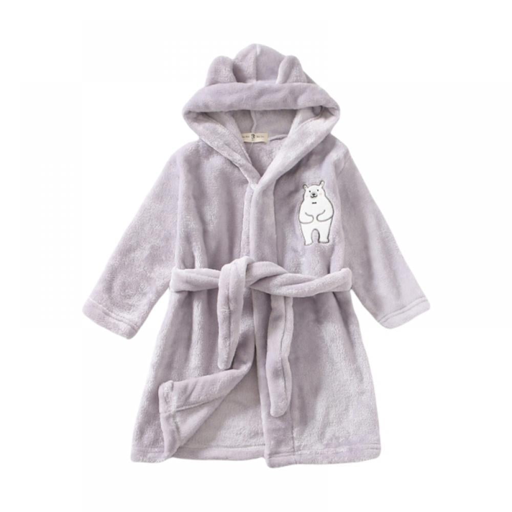 Toddler Flannel Hooded Robes Sleepwear Kids Cute Animal Cartoon ...