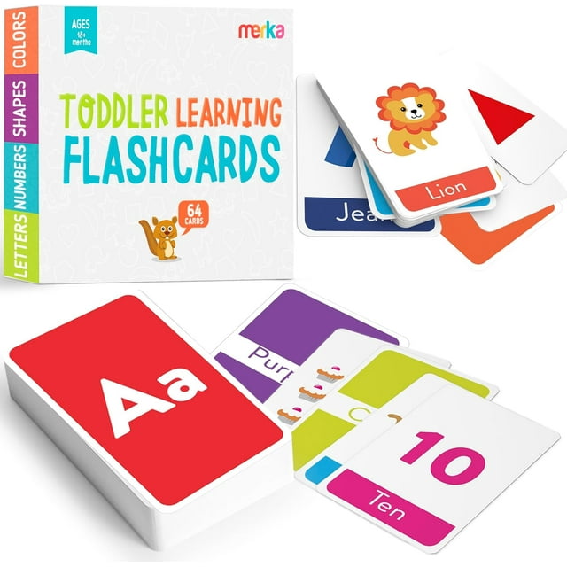Toddler Flash Cards Alphabet Flash Cards for Toddlers, Set of 64 ...