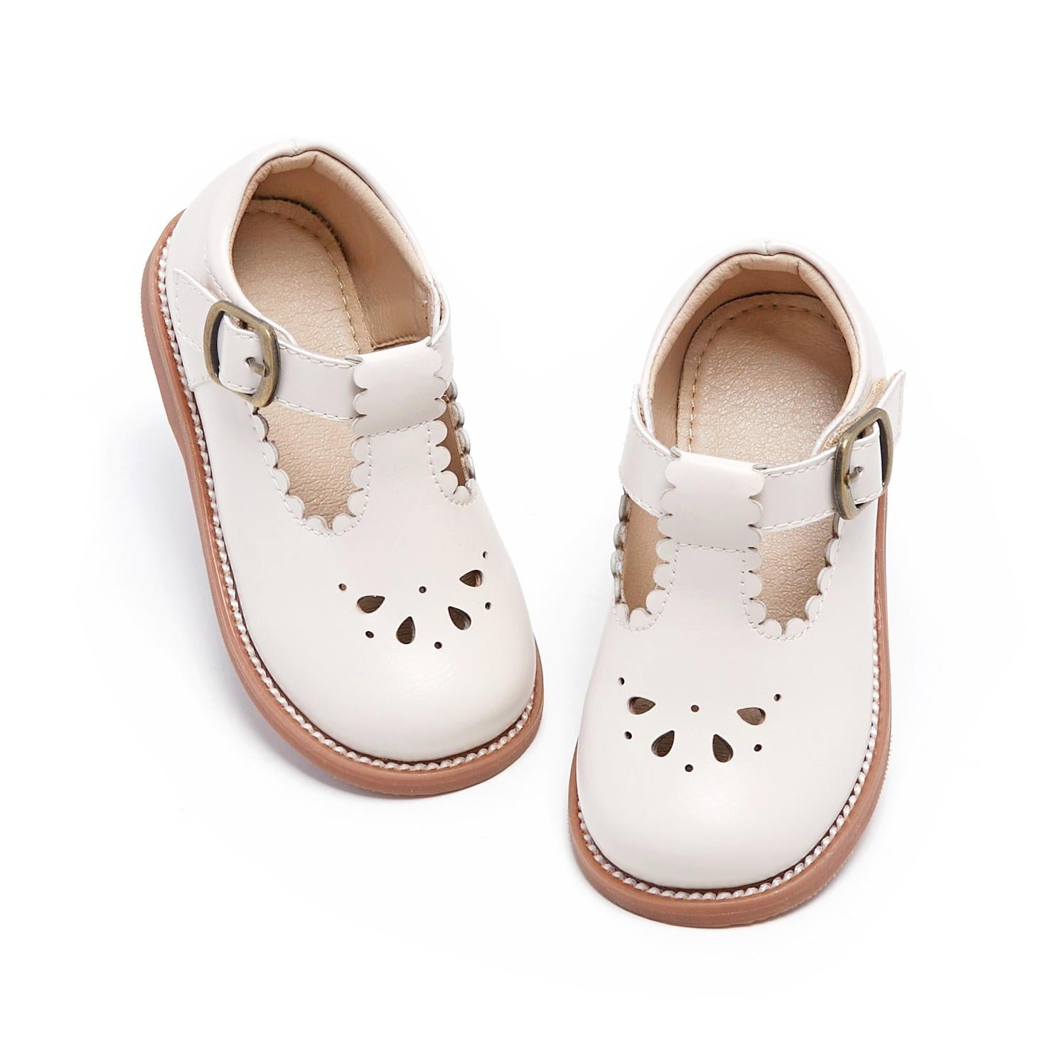 Toddler Girl Beige Mary Jane Dress Shoes Size 5 - Little Girl Oxford ...