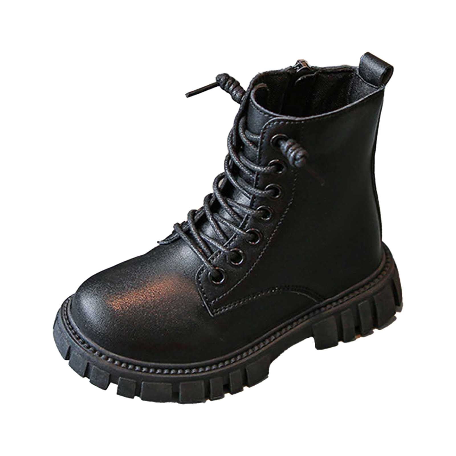 Toddler Girl Booties Kids Leather Upper Single Boots Soft Sole Short ...