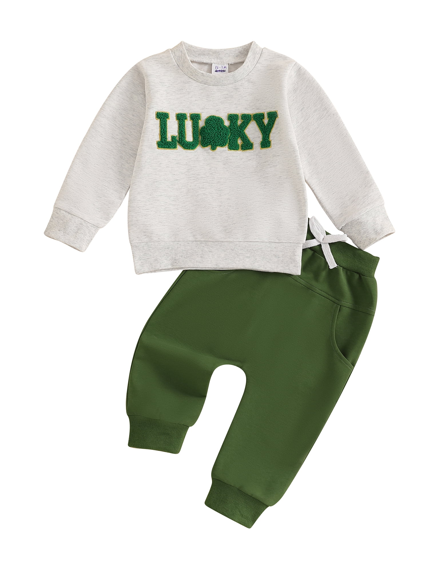 Toddler Girl Boy Spring Outfits 6 12 18 24 Months 2T 3T Baby Boy St Patricks Day Clothes Letter ...