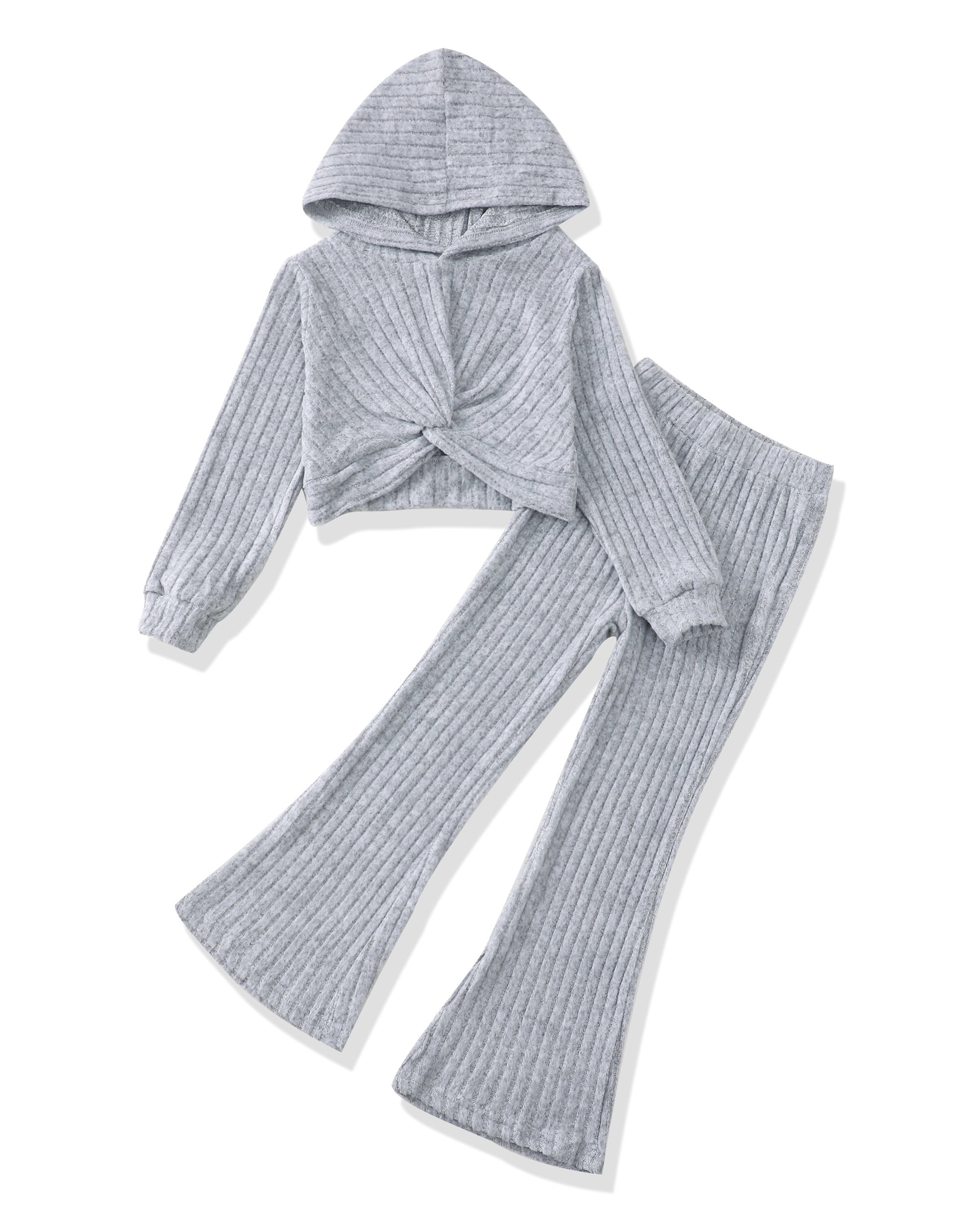 Toddler Girl Clothes for Girls Size 5-6 Fall Winter Grey Twist Crop ...