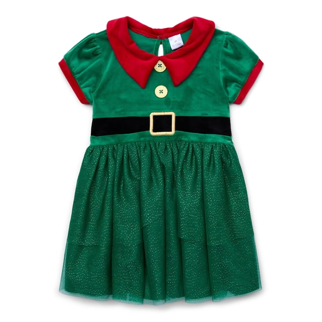 Toddler Girl Elf Velour Cosplay Dress, Sizes 12M-5T - Walmart.com
