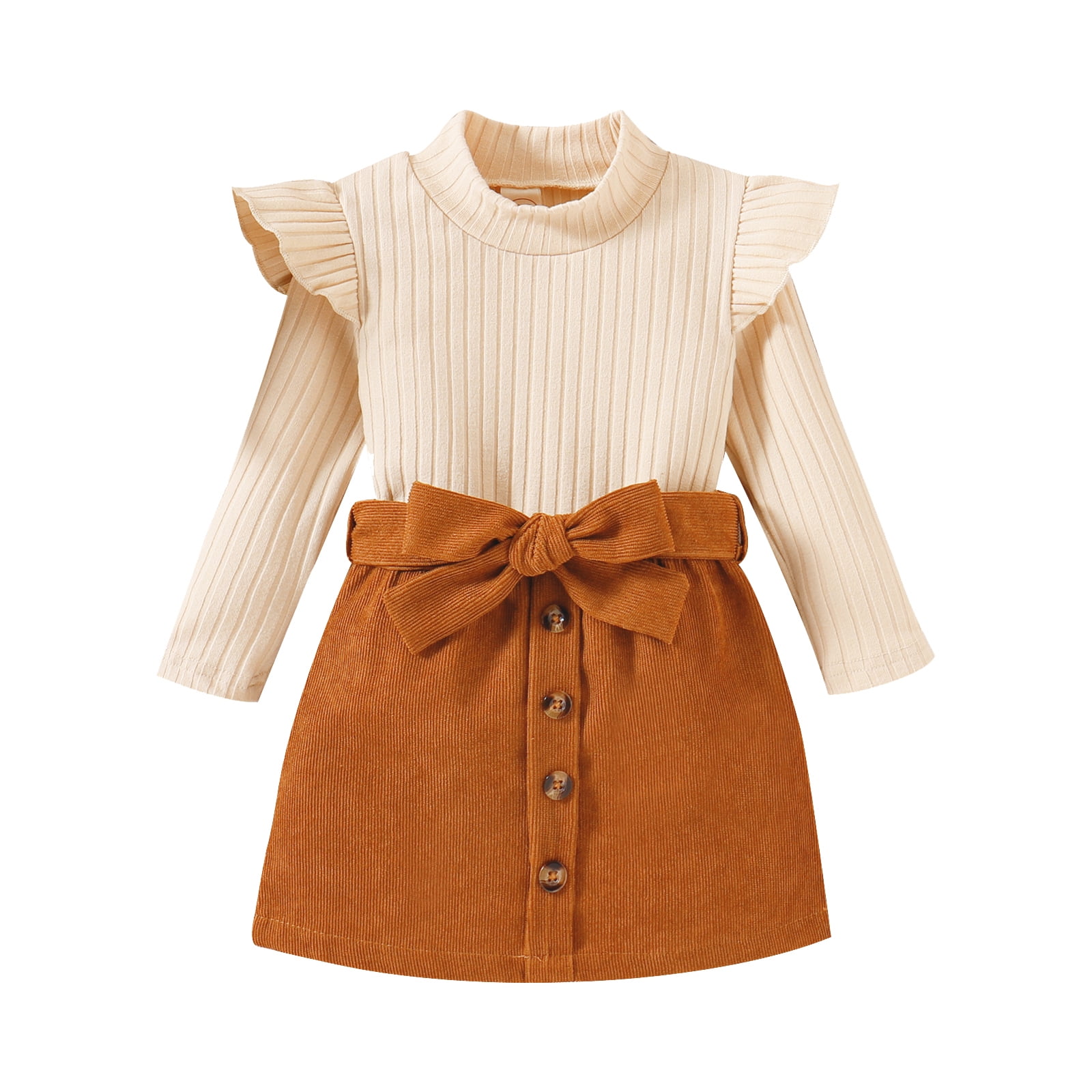 Toddler Girl Fall Winter Outfit Skirt Set Turtleneck Cotton Pullover ...