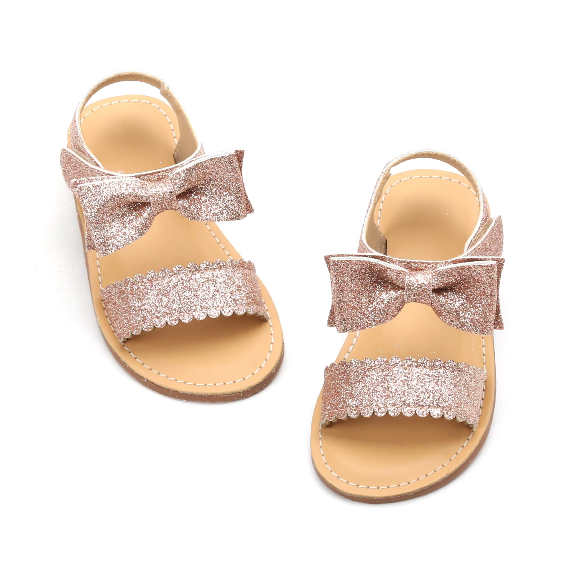 Toddler Girl Glitter Pink Sandals Size 9 Easter Flower Girl Dress Shoes ...