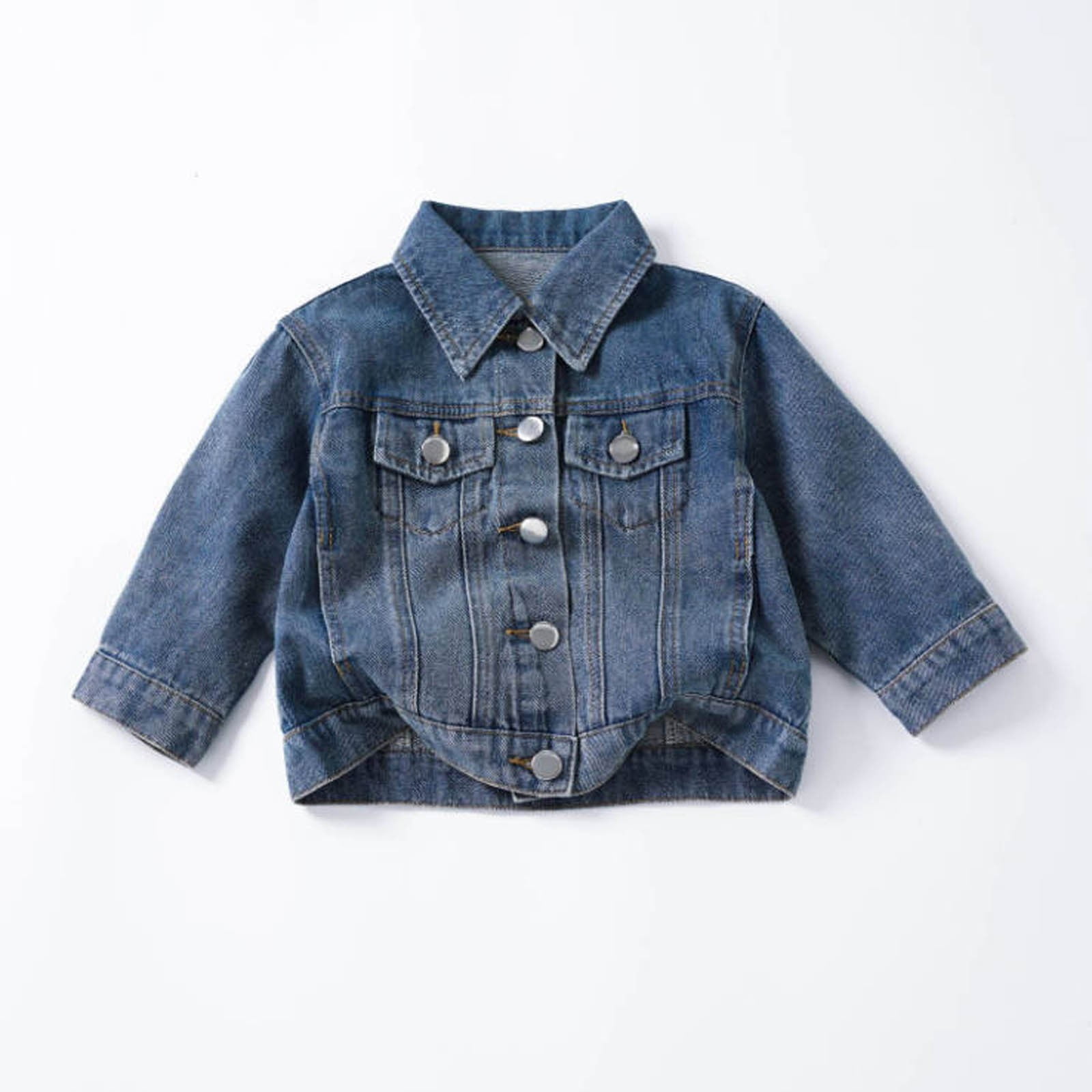 Toddler Girl Jacket Long Sleeve Jean Jacket Basic Button Down Coat Girl ...