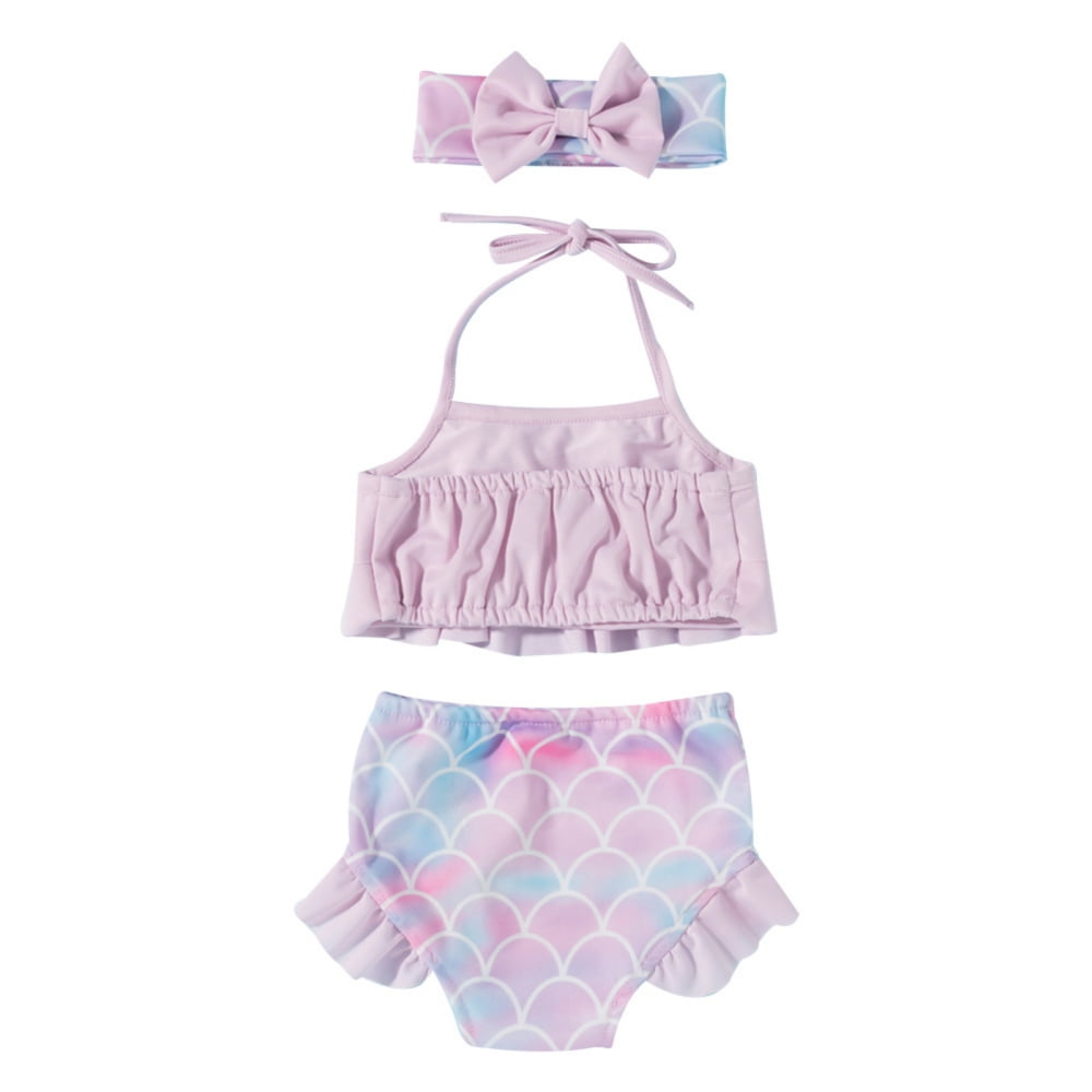 Toddler Girl Meimaid Swimsuit Baby Bathing Suit Two-Pieces Ruffled ...