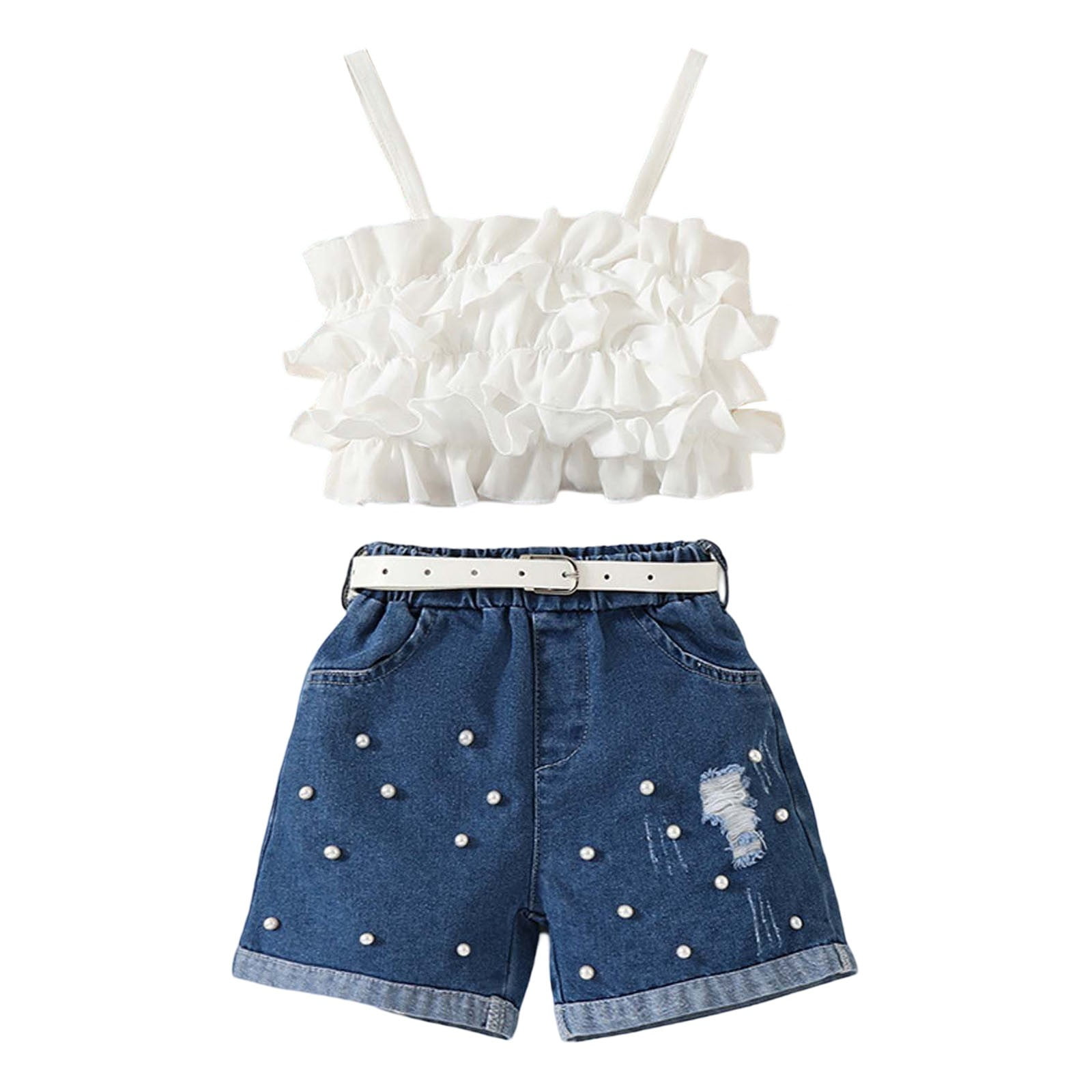 Toddler Girl Outfits Toddler Kids Girls' Ruffled Tube Top and ...