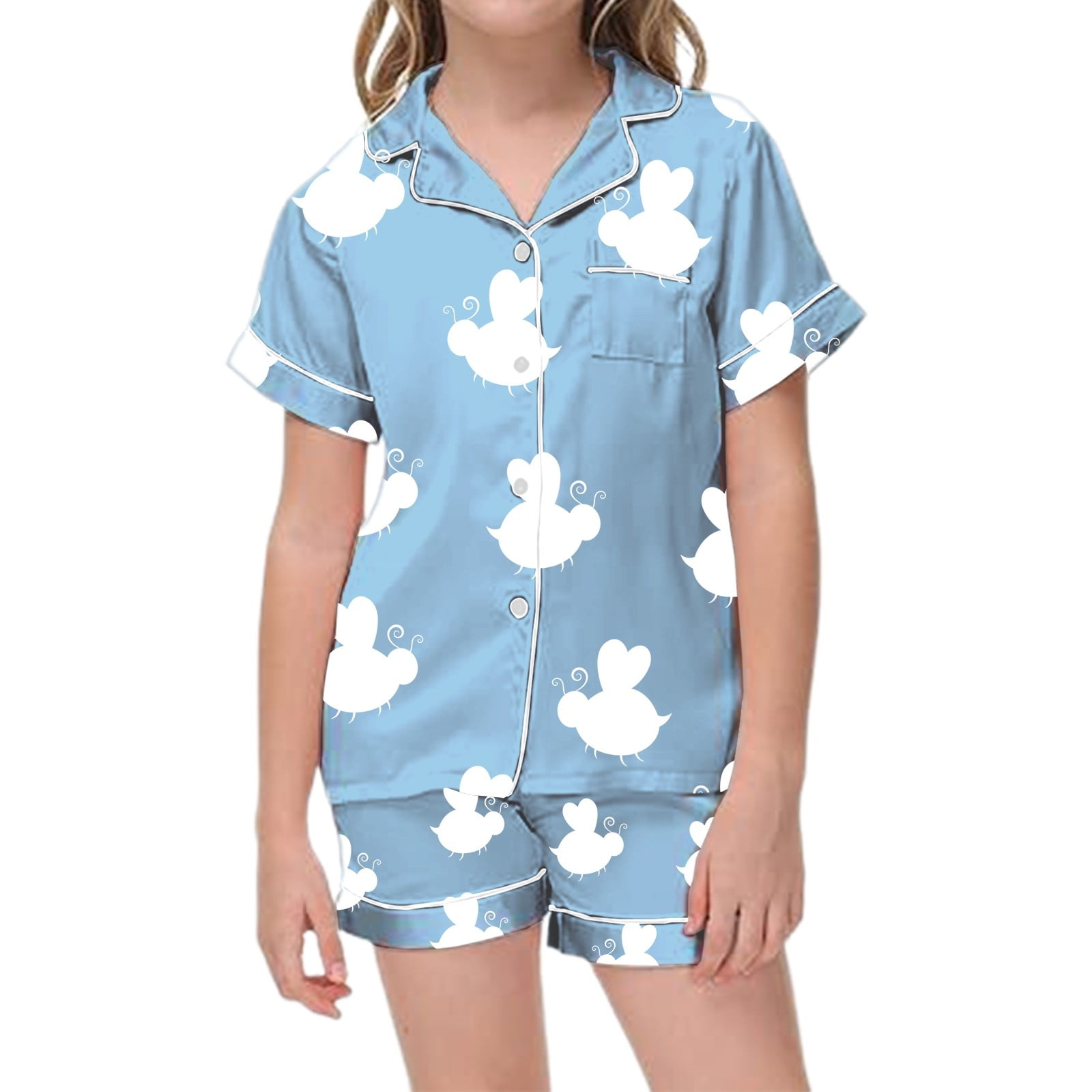 Toddler Girl Pajamas Child Girls Classic Satin Pajama Set Cartoon Bee ...