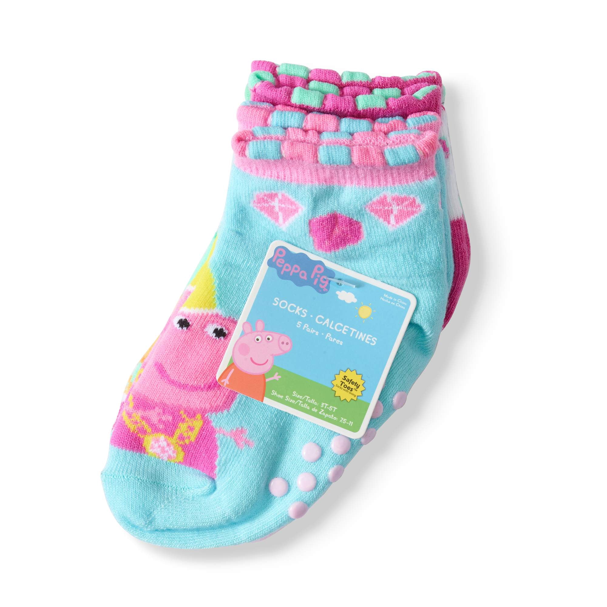 Toddler Girl Queen Peppa Quarter Socks, 5-pack - Walmart.com