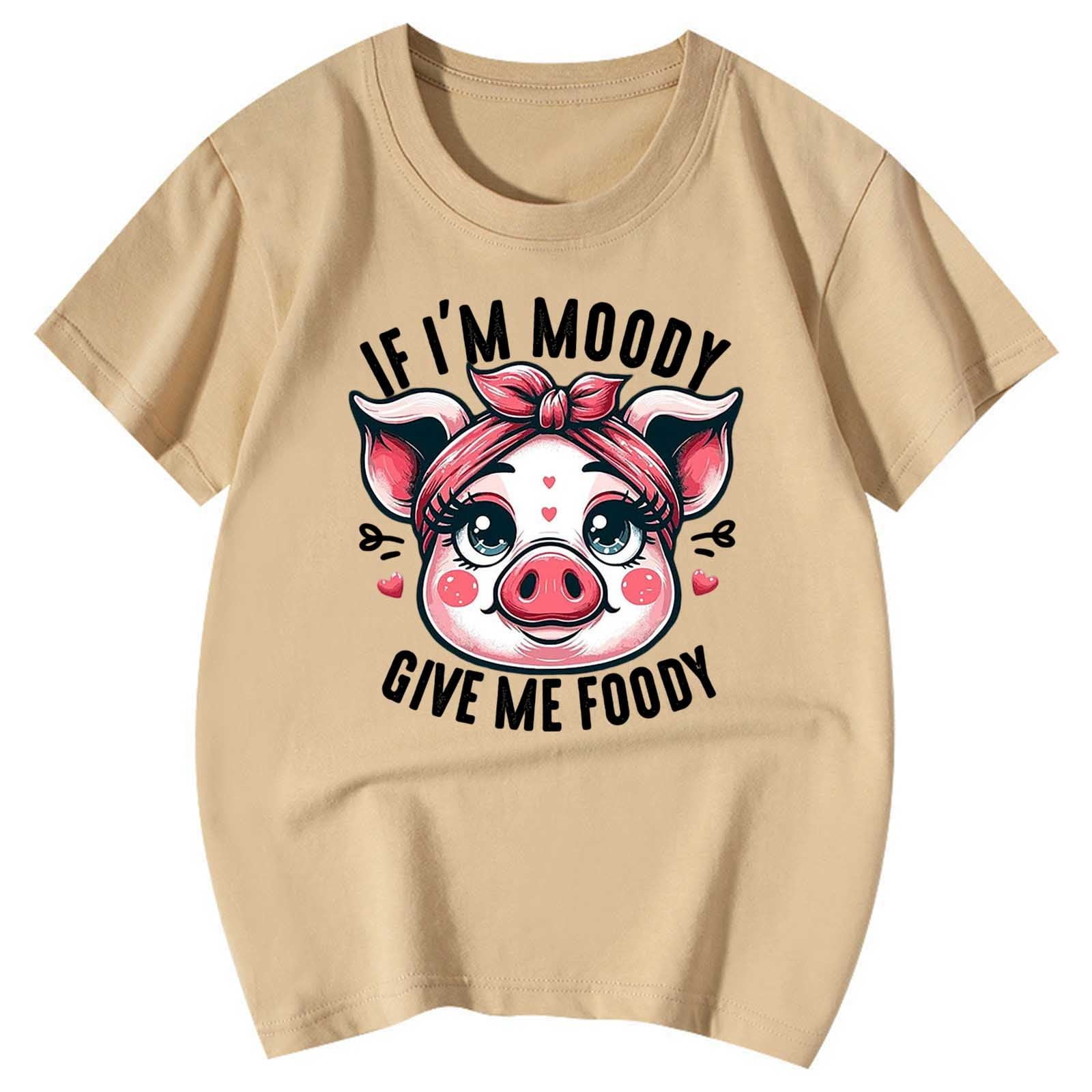 Toddler Girl Shirts If I'M Give Me Foody Cute Animal Teepatterned Short ...