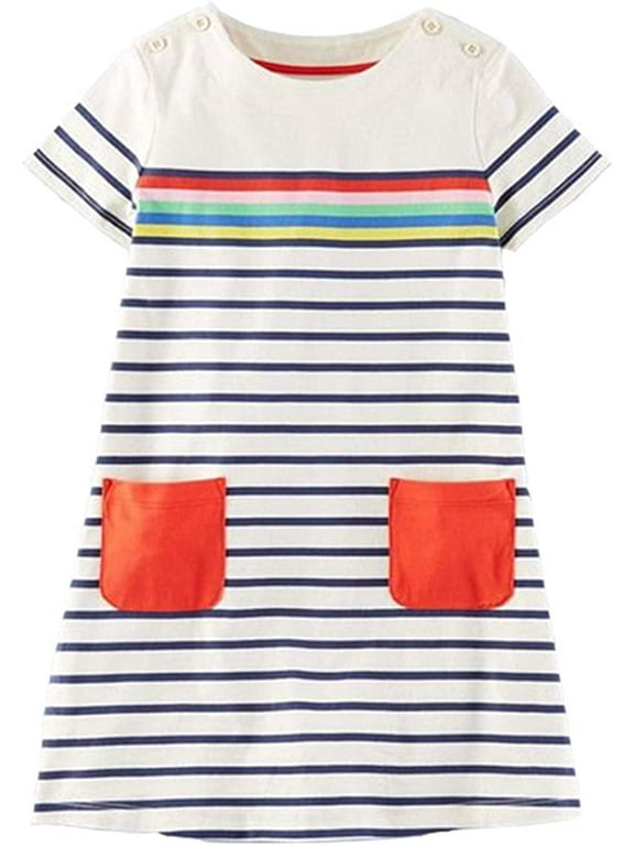M+A by Monica + Andy Organic Cotton Toddler Girl Short Sleeve Dress ...