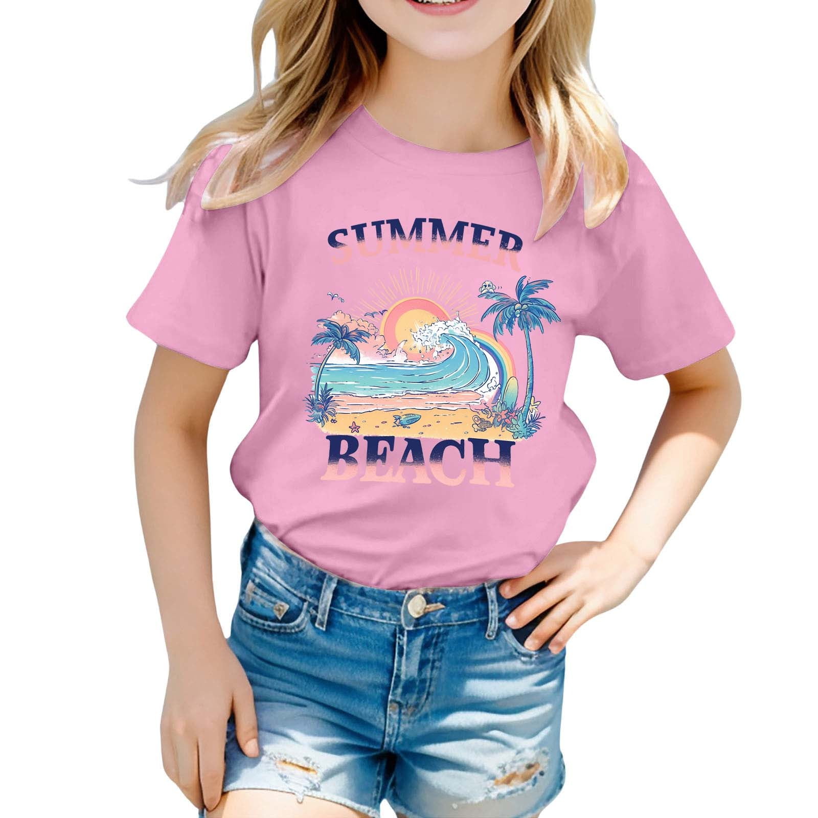 Toddler Girl Short Sleeve Shirt Batik Printed School Clothes Round Neck ...