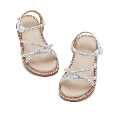 Toddler Girl White Sandals Size 8 Easter Flower Girl Dress Shoes Open ...