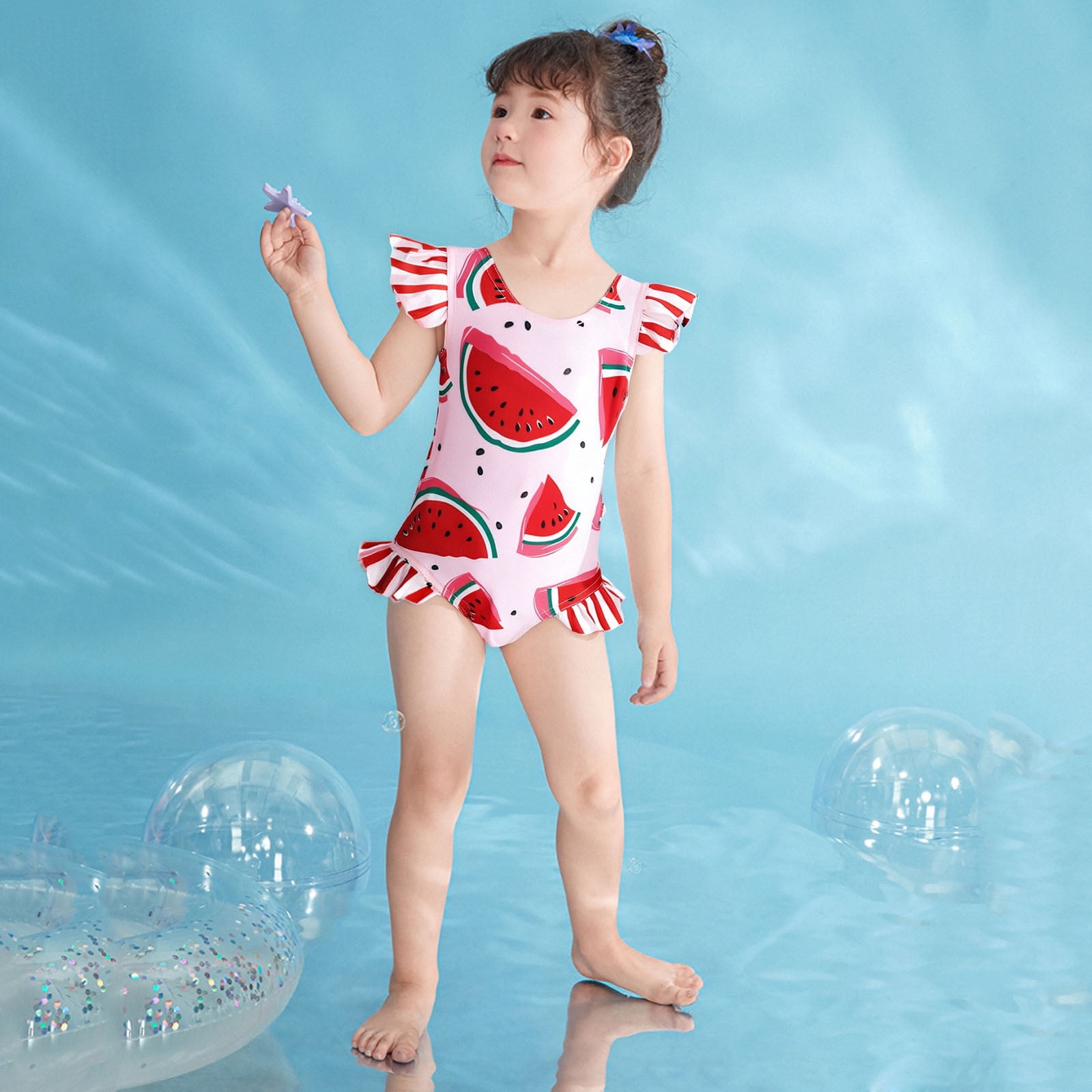 Toddler Girl Swimsuit One Piece Bathing Suit Flower Print Girls' Beach ...