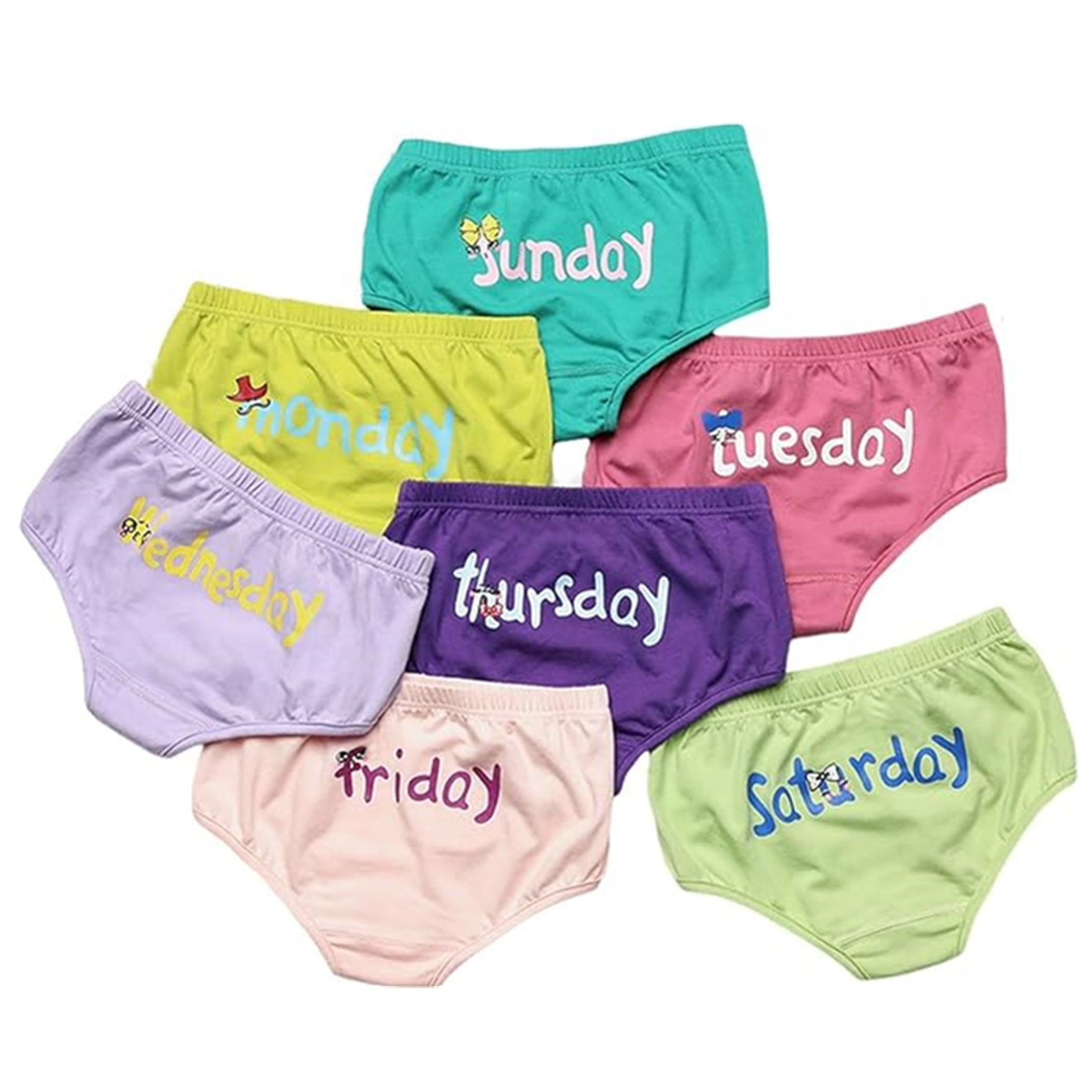 Toddler Girl Underwear Kids Panties Little Baby Briefs Days of The Week ...
