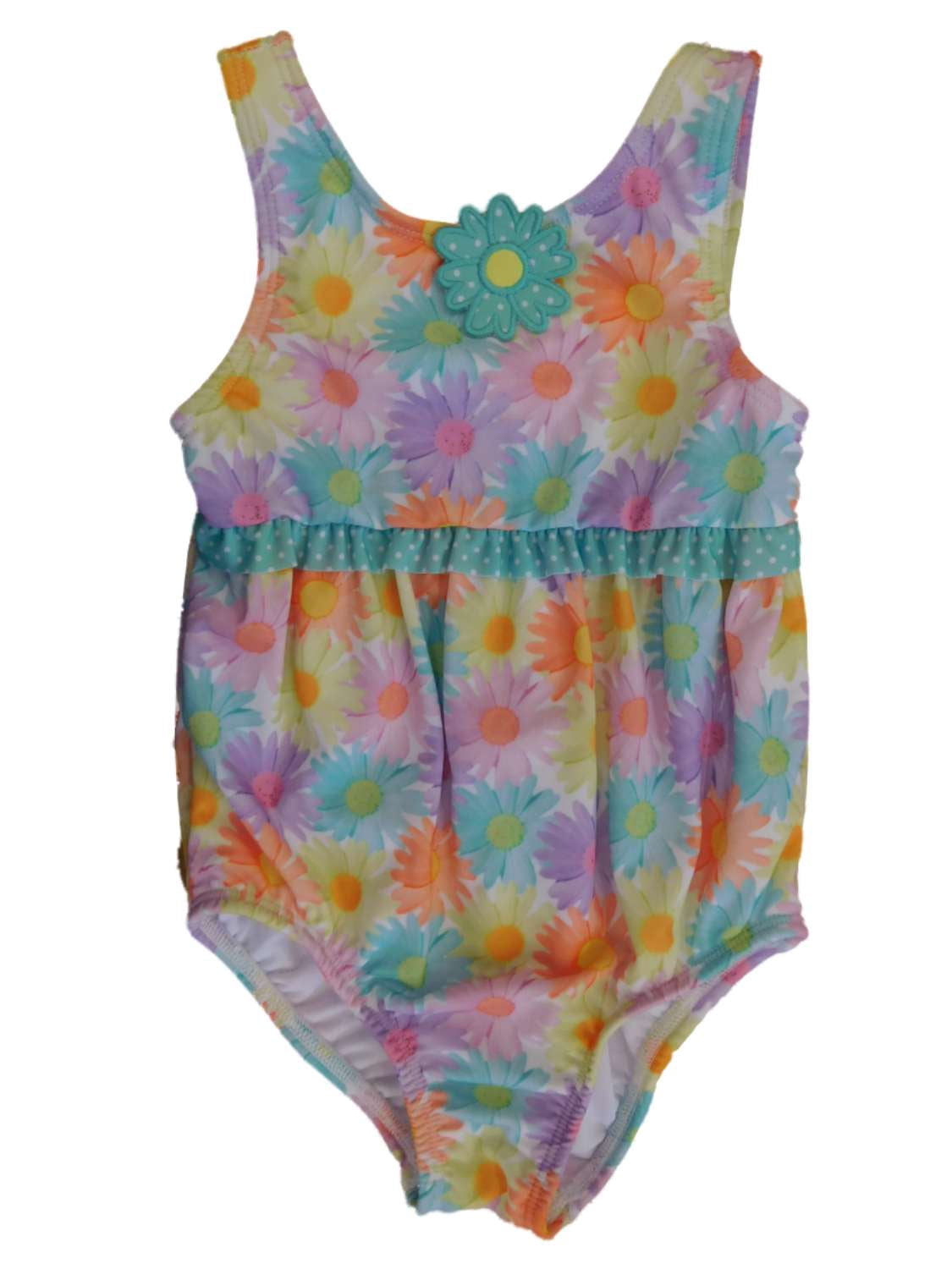 Toddler Girls 1 Piece Pastel Floral Print Daisy Swim Suit Swimming ...