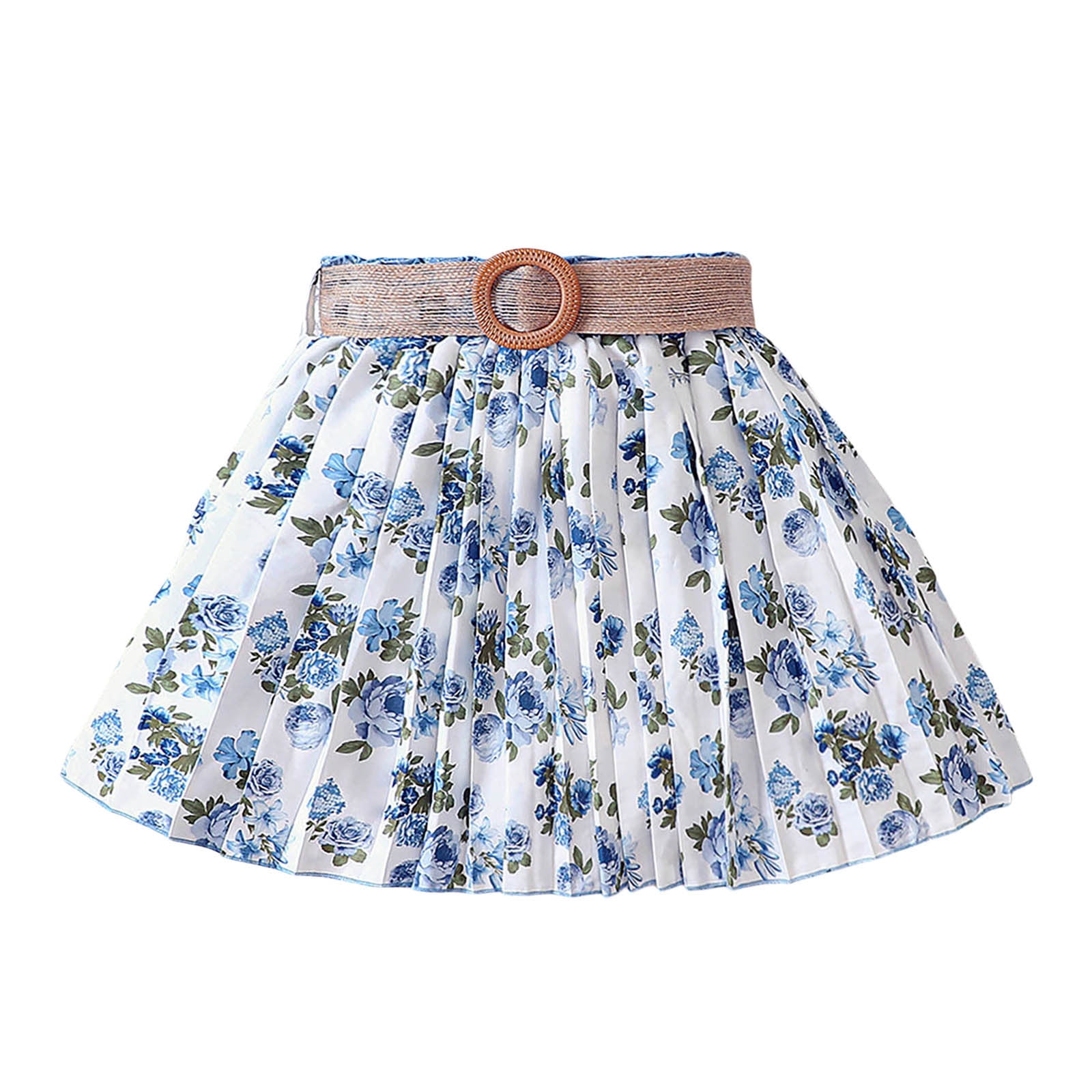 Toddler Girls Baby Dancing Skirt Floral Print Pleated Skirts Cute Party ...